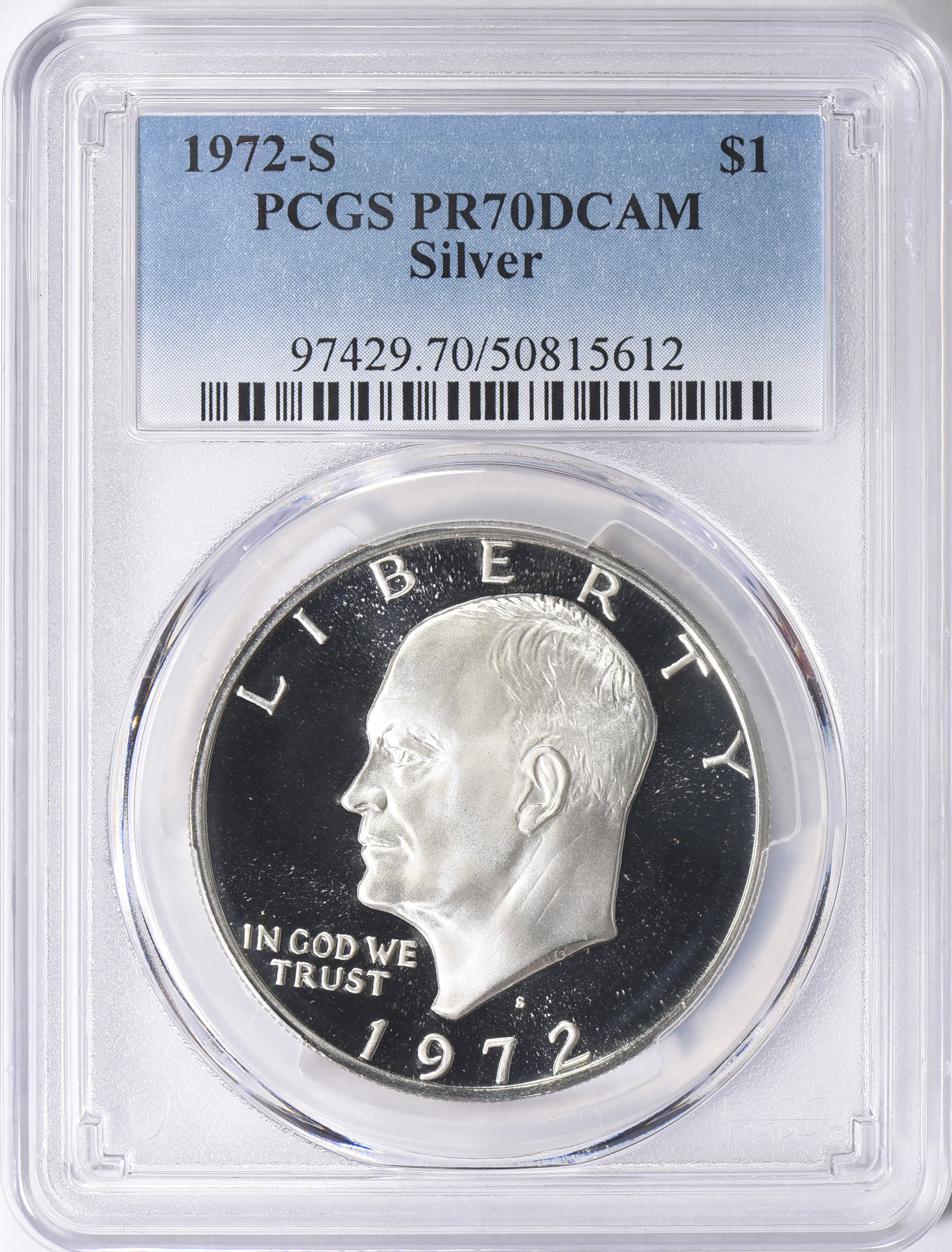 1972-S Eisenhower Dollar Silver PCGS Proof-70 DCAM (Item 1776147) | GreatCollections Coin Auctions