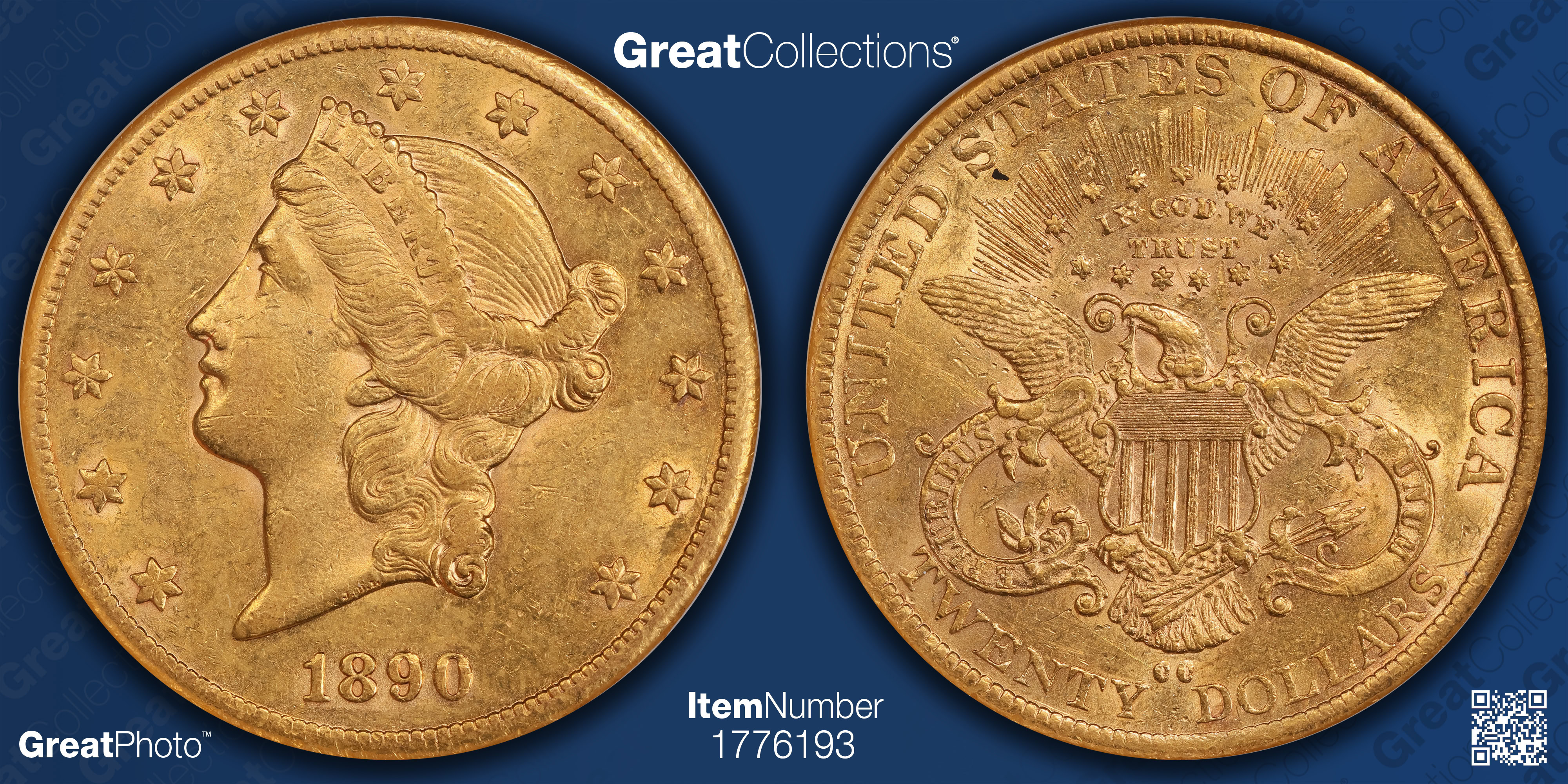 1890-CC Liberty Gold Double Eagle NGC AU-53 (Item 1776193 ...