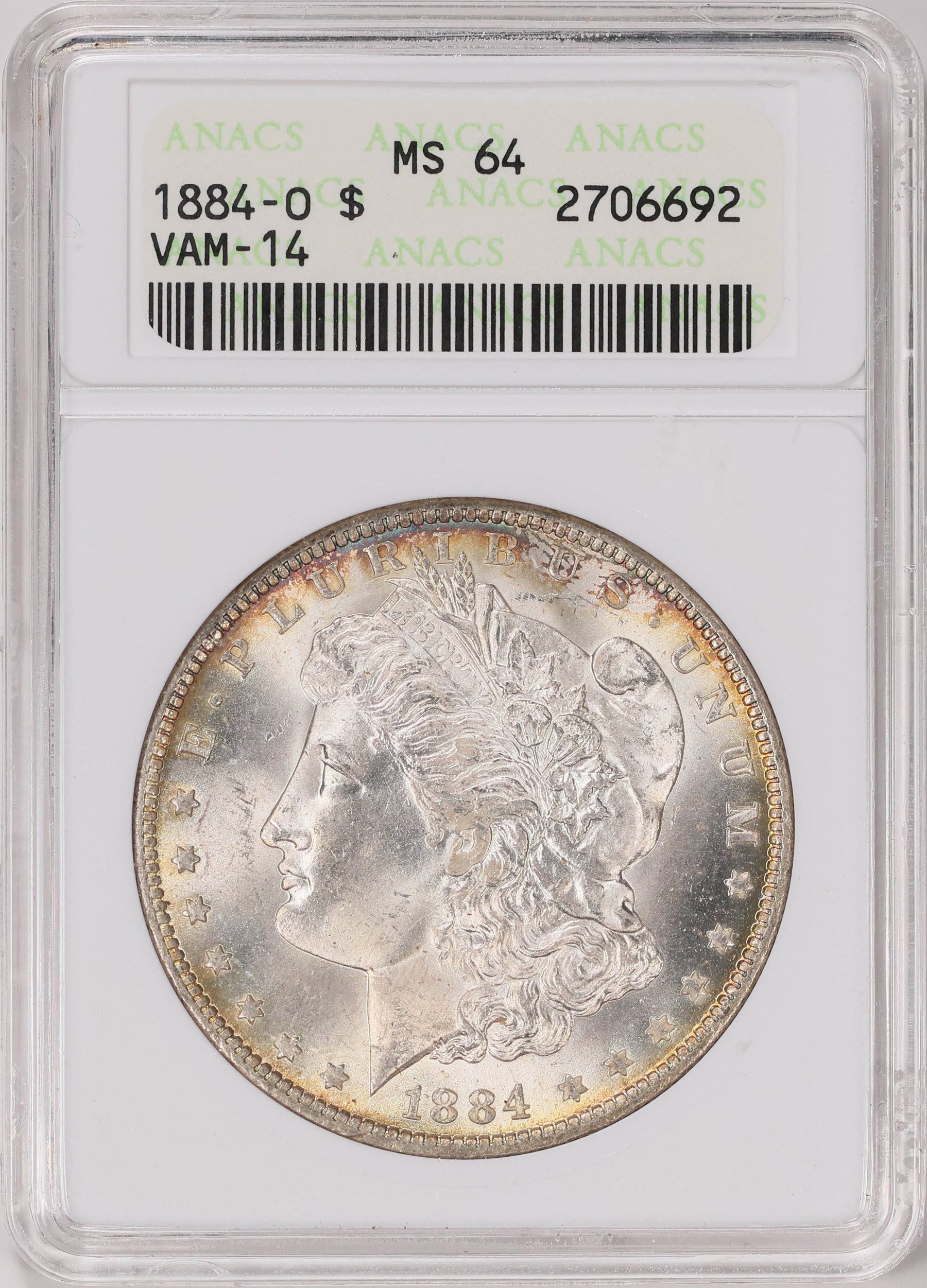 1884-O Morgan Silver Dollar VAM-14 ANACS MS-64 OH (Item 1776224) | GreatCollections Coin Auctions
