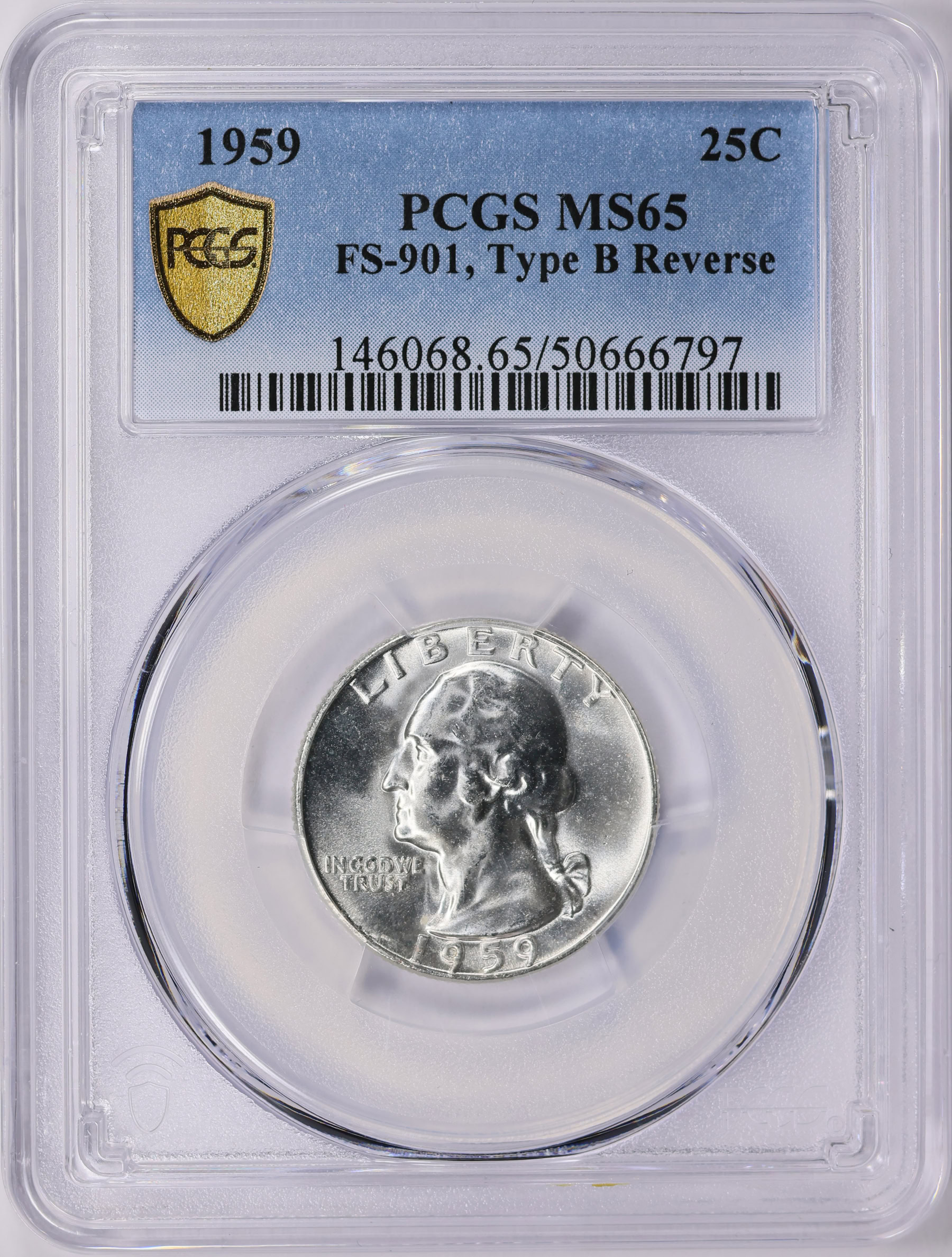 1959 Washington Quarter Type B Reverse FS-901 PCGS MS-65 (Item 1776244) | GreatCollections Coin ...
