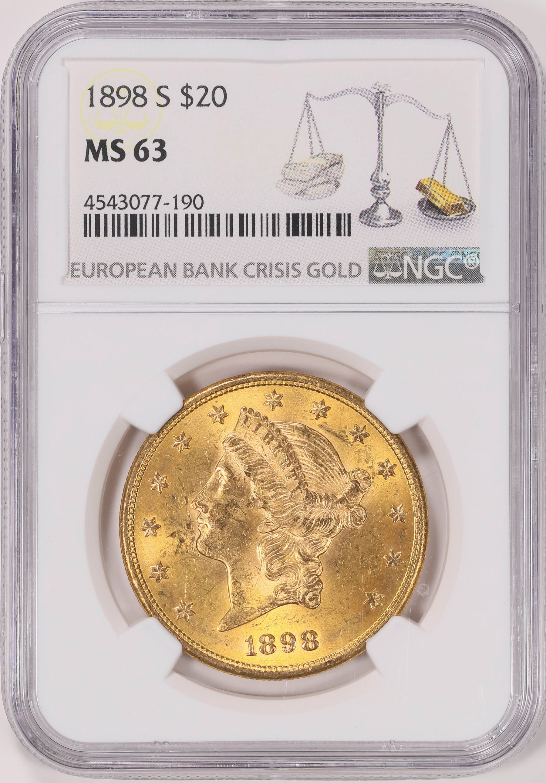 1898-S Liberty Gold Double Eagle NGC MS-63 (European Bank Crisis Gold ...