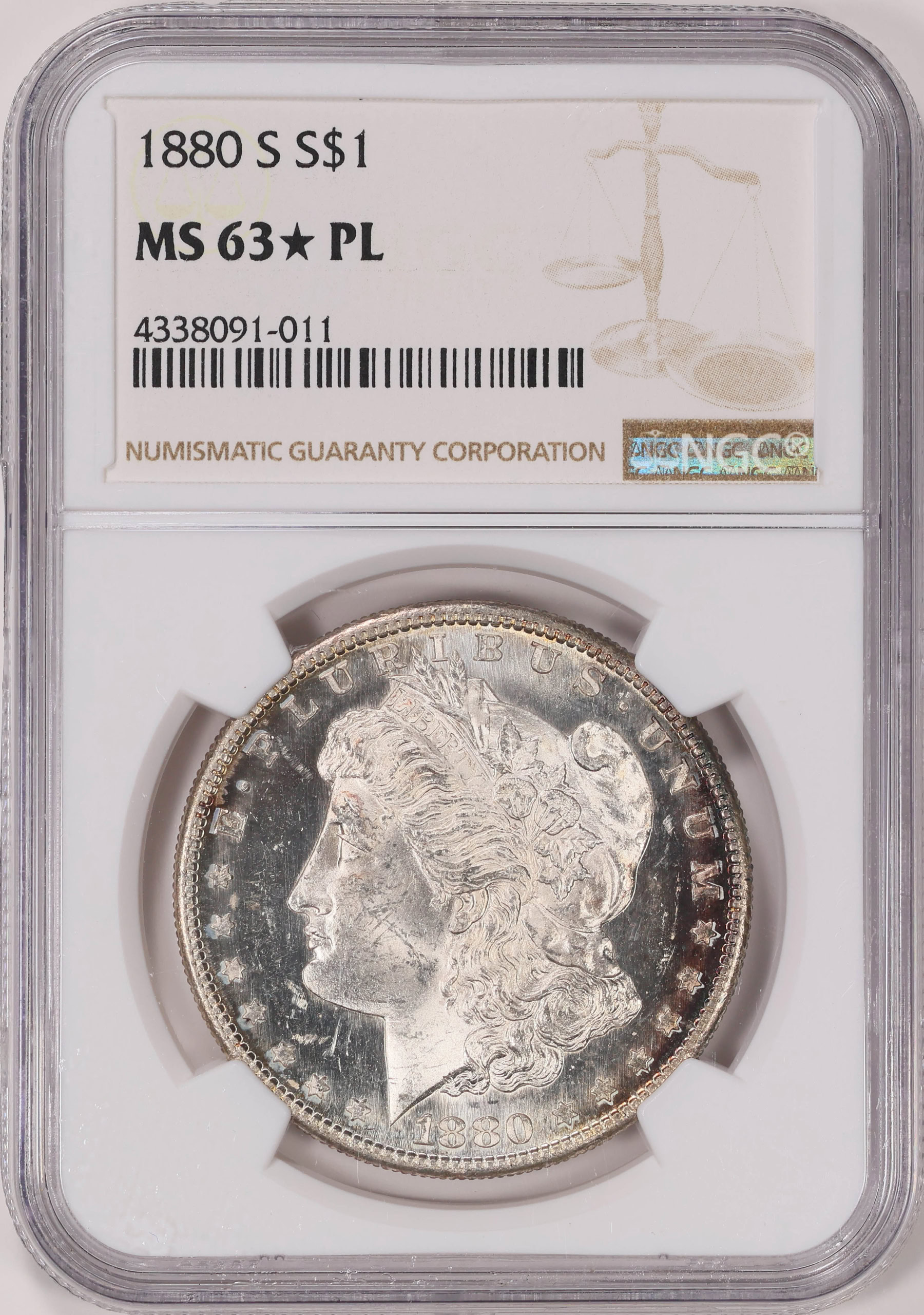 1880-S Morgan Silver Dollar NGC MS-63 ★ PL (Item 1776298) | GreatCollections Coin Auctions