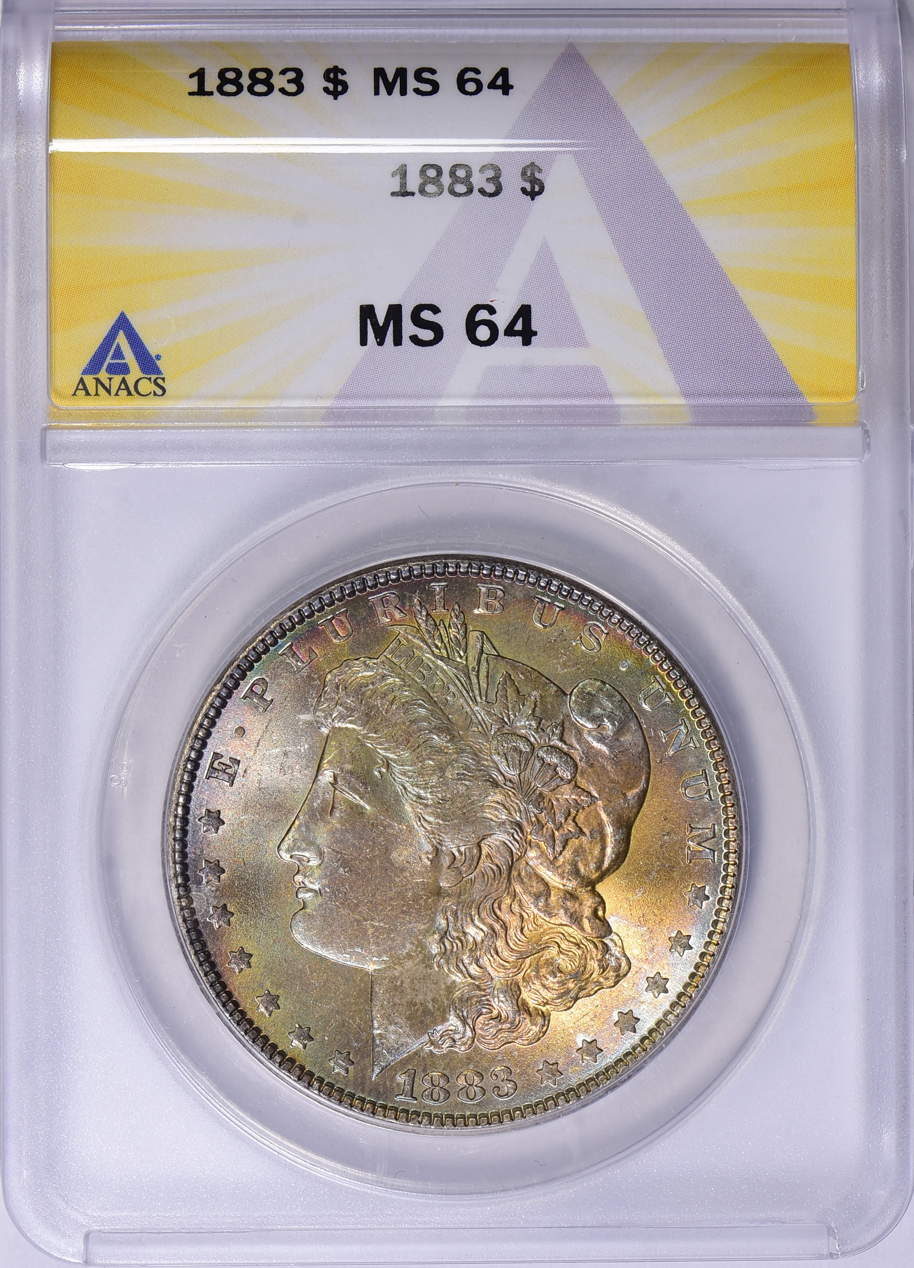 1883 Morgan Silver Dollar ANACS MS-64 (Toned) (Item 1776341) | GreatCollections Coin Auctions