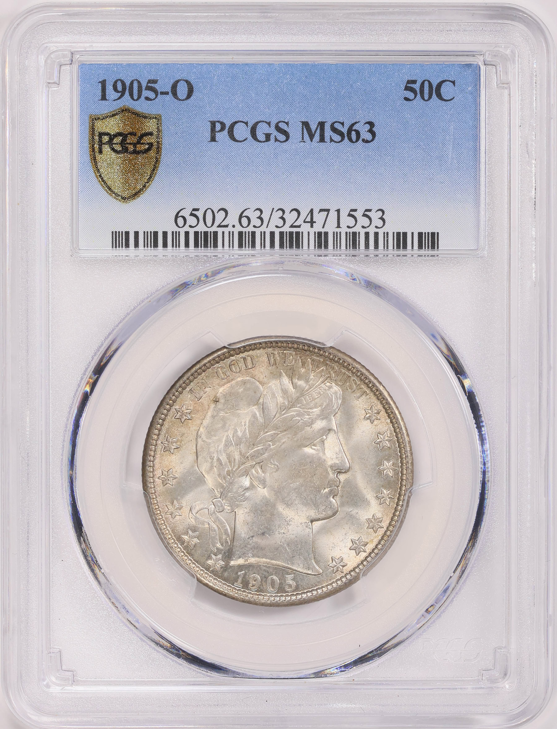 1905-O Barber Half Dollar PCGS MS-63 (Item 1776363) | GreatCollections Coin Auctions