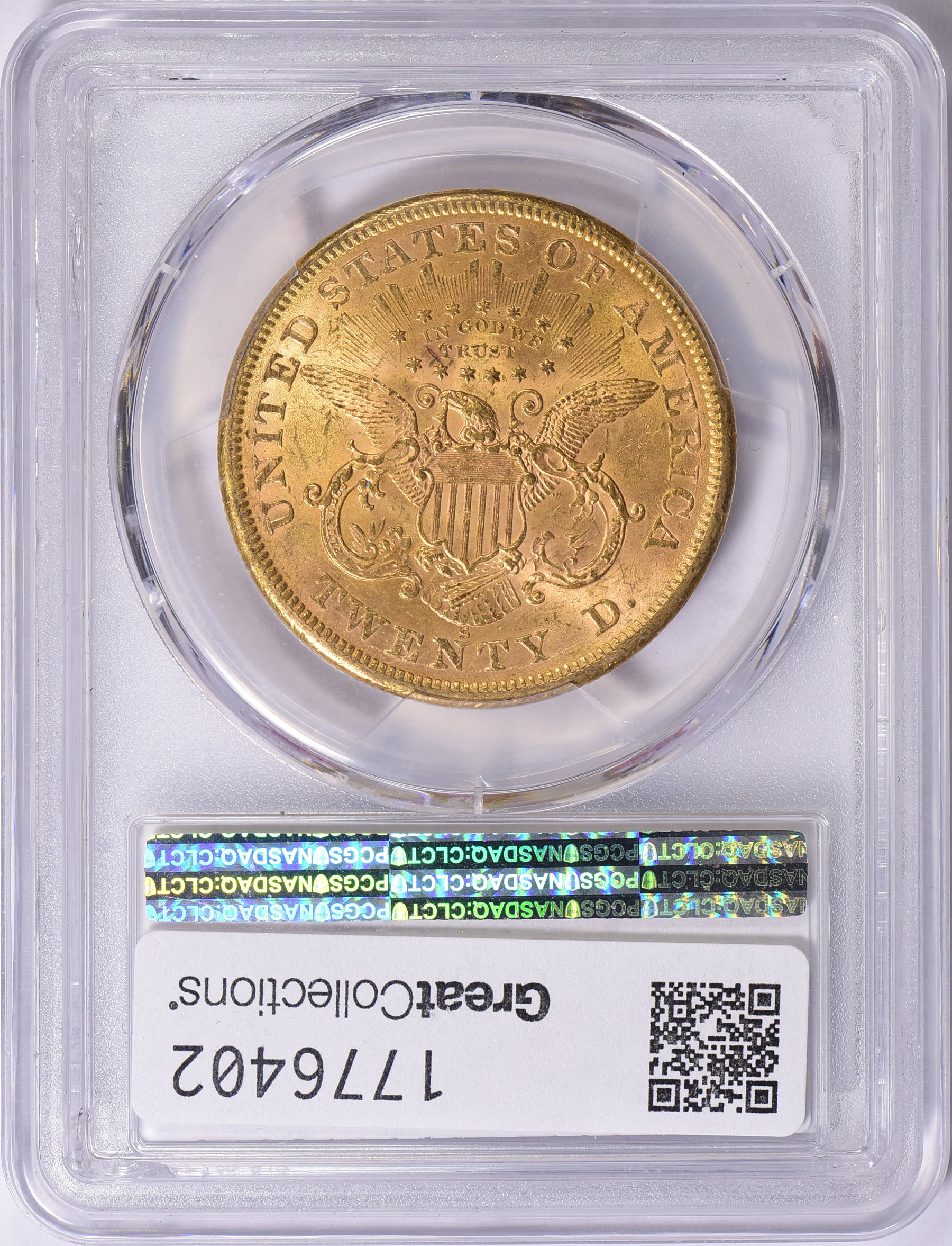 1867-S Liberty Gold Double Eagle PCGS MS-61 (CAC Green) (Item 1776402 ...