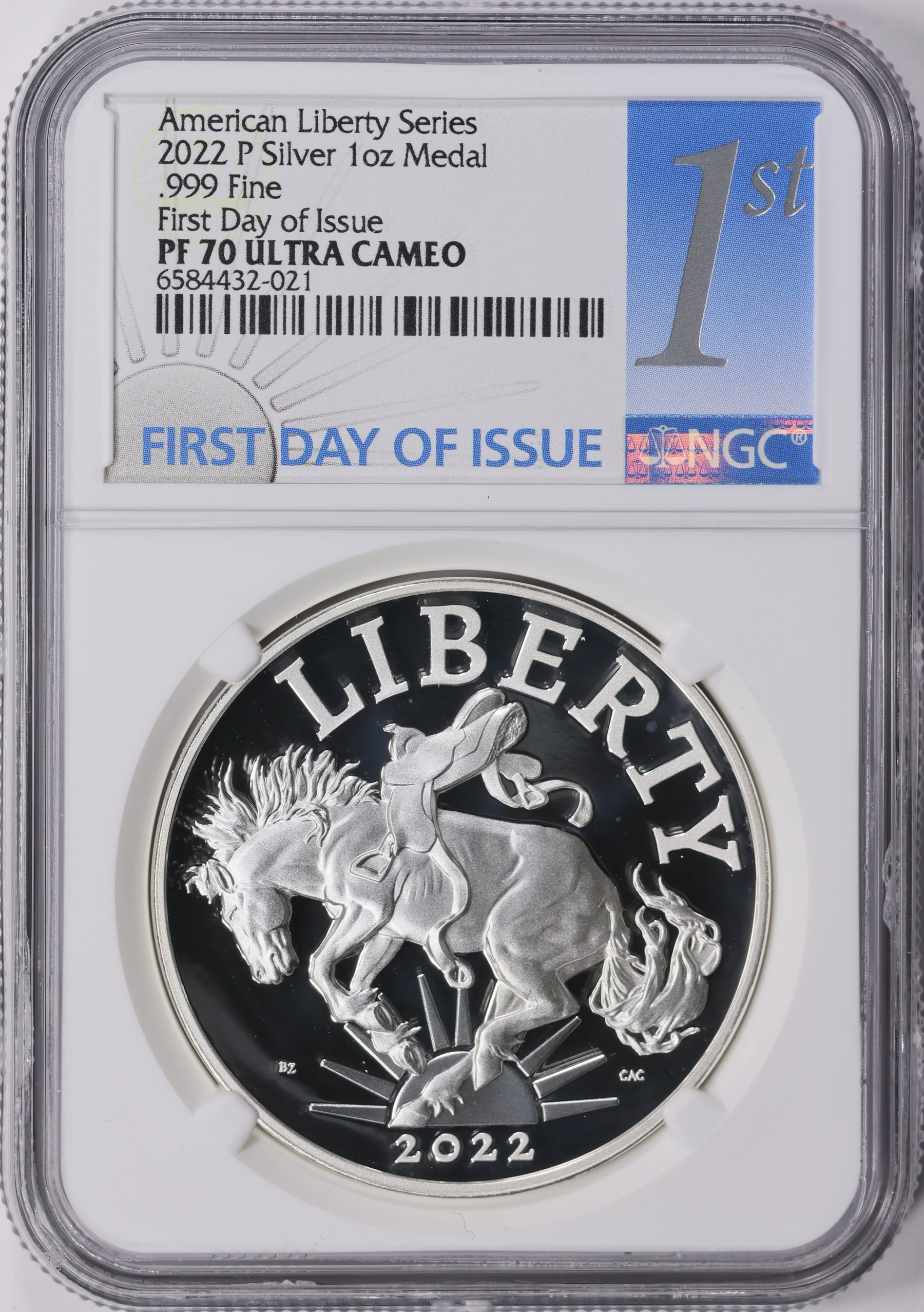 2022-P American Liberty Silver Medal First Day of Issue NGC Proof-70 UC ...