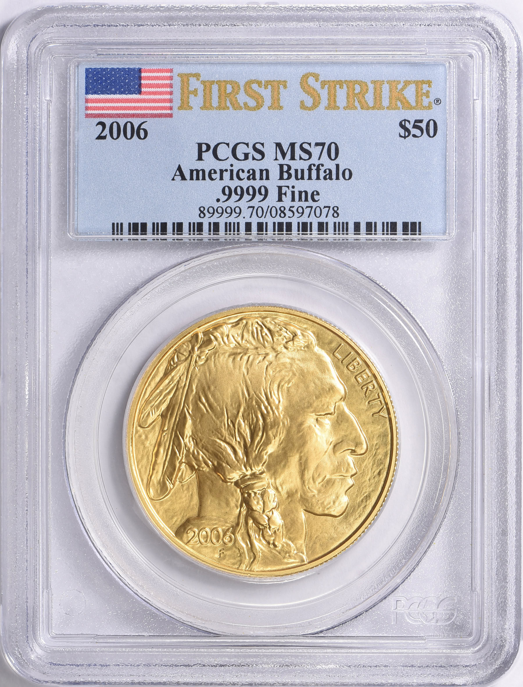 2006 $50 One-Ounce Gold American Buffalo First Strike PCGS MS-70 (Item 1776791 ...
