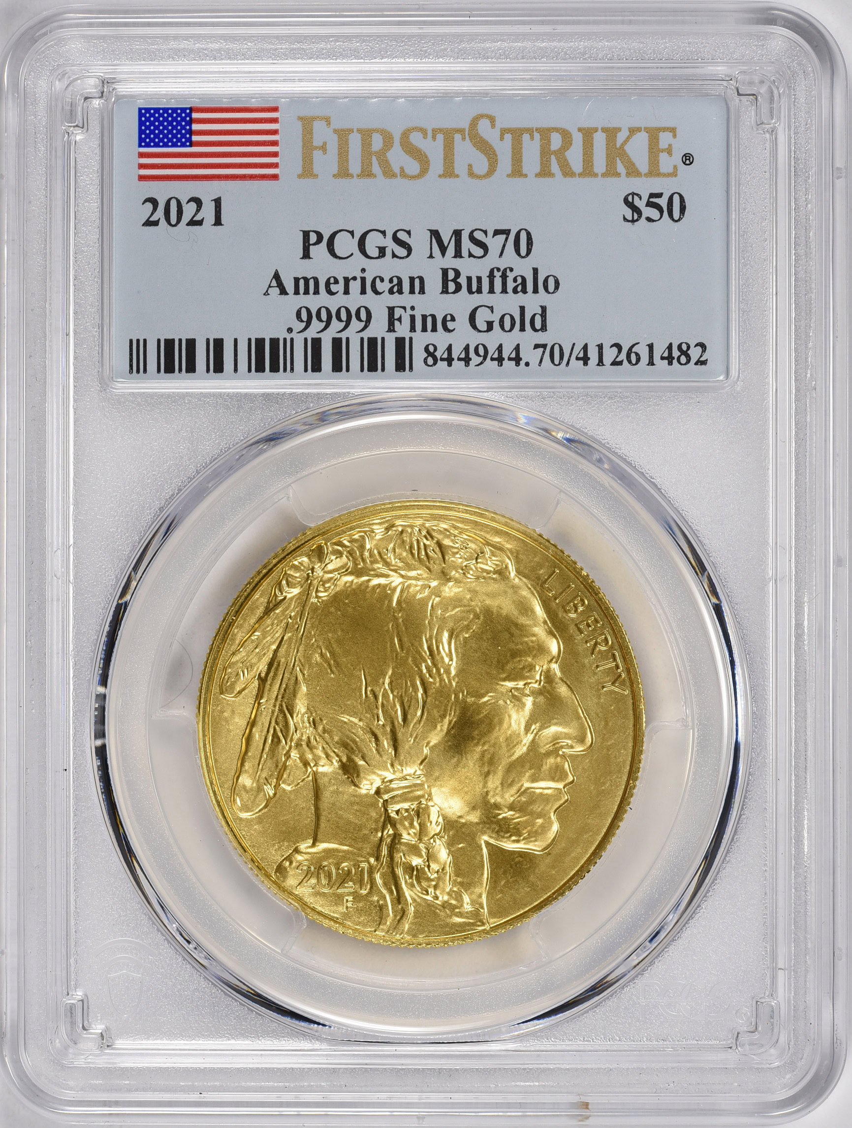2021 $50 One-Ounce Gold American Buffalo First Strike PCGS MS-70 (Item 1776804 ...