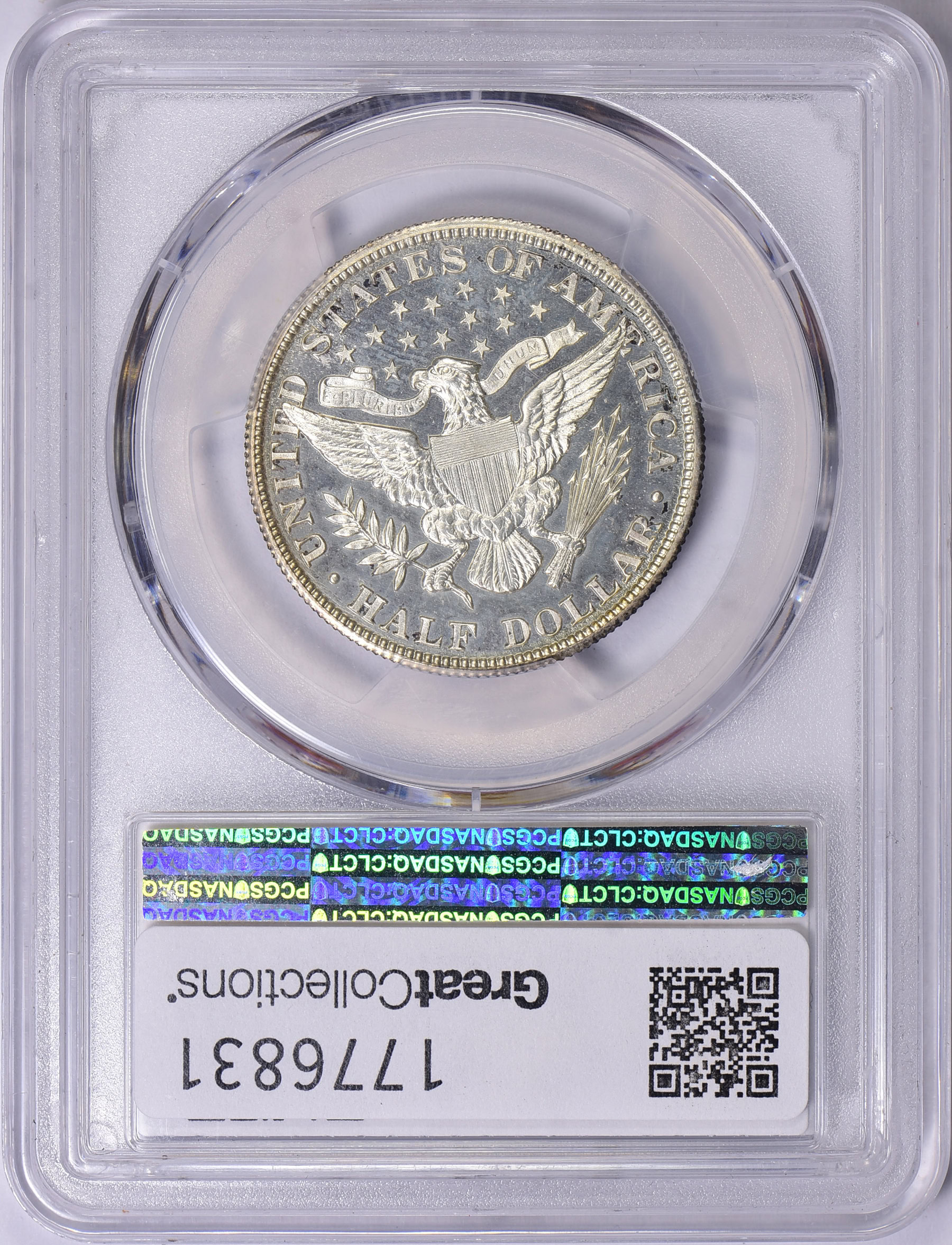 1910 Barber Half Dollar PCGS Proof-66+ CAMEO (CAC Green) (Toned) (Col ...