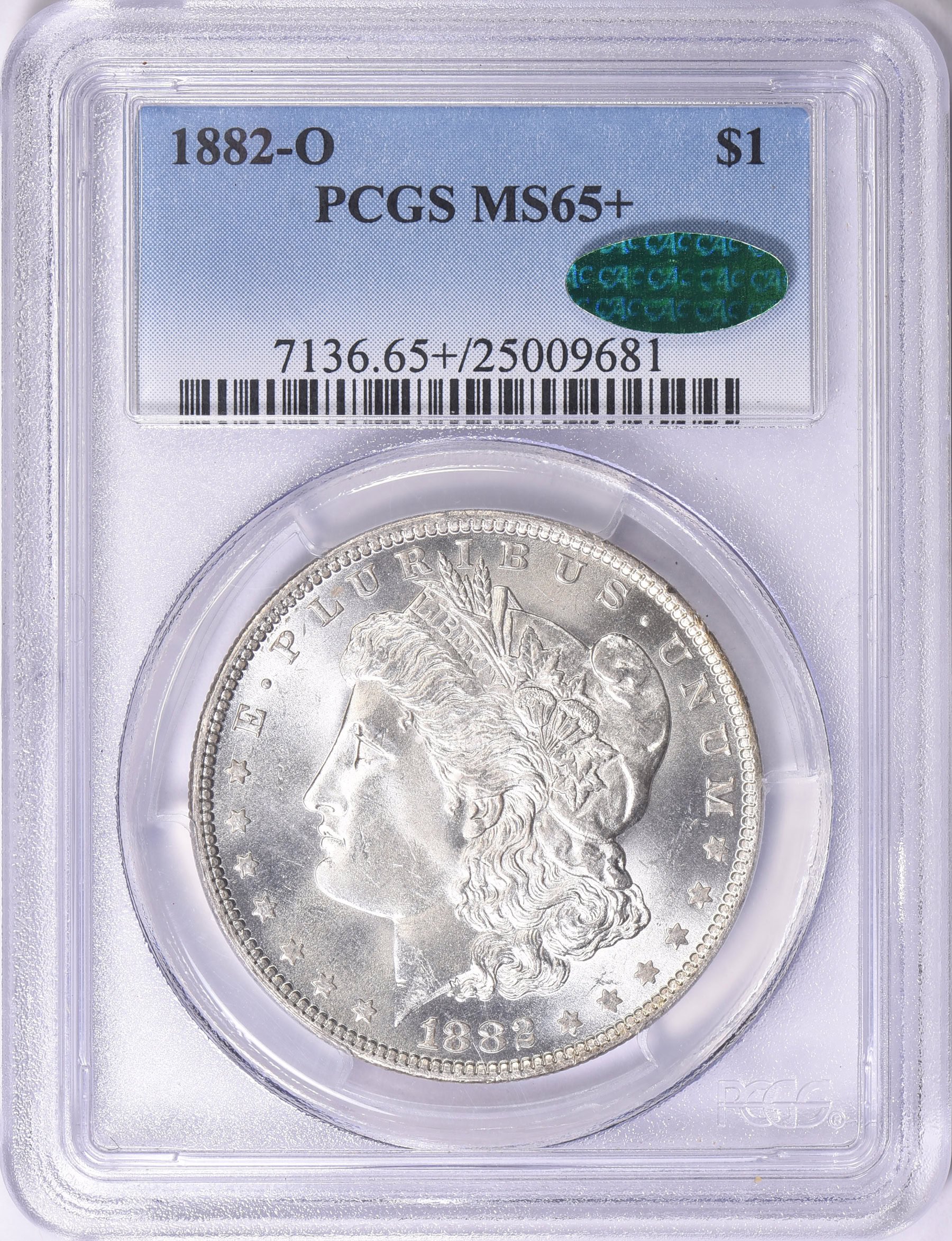 1882-O Morgan Silver Dollar PCGS MS-65+ (CAC Green) (Item 1776848) | GreatCollections Coin Auctions