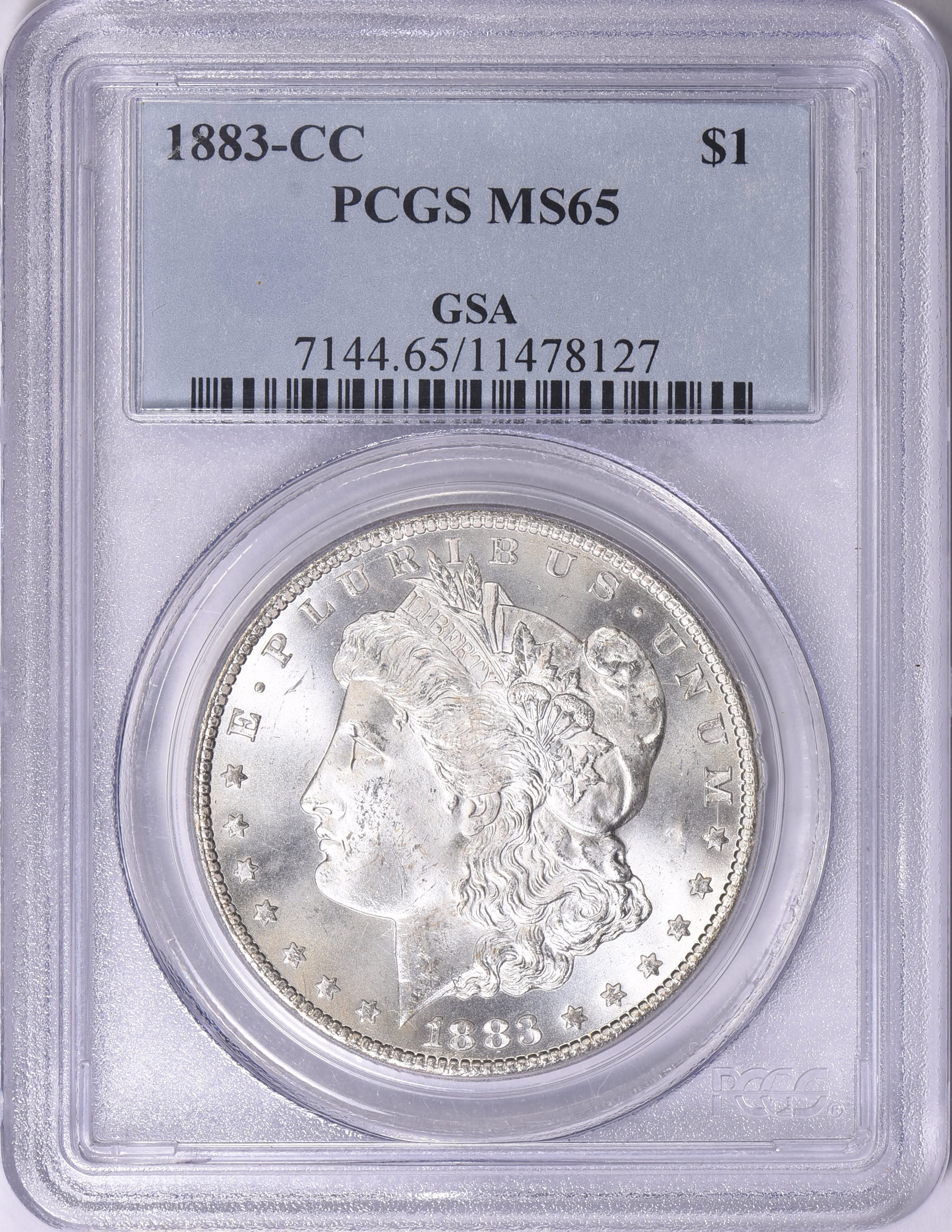 1883-CC Morgan Silver Dollar PCGS MS-65 (GSA) (Item 1776850) | GreatCollections Coin Auctions