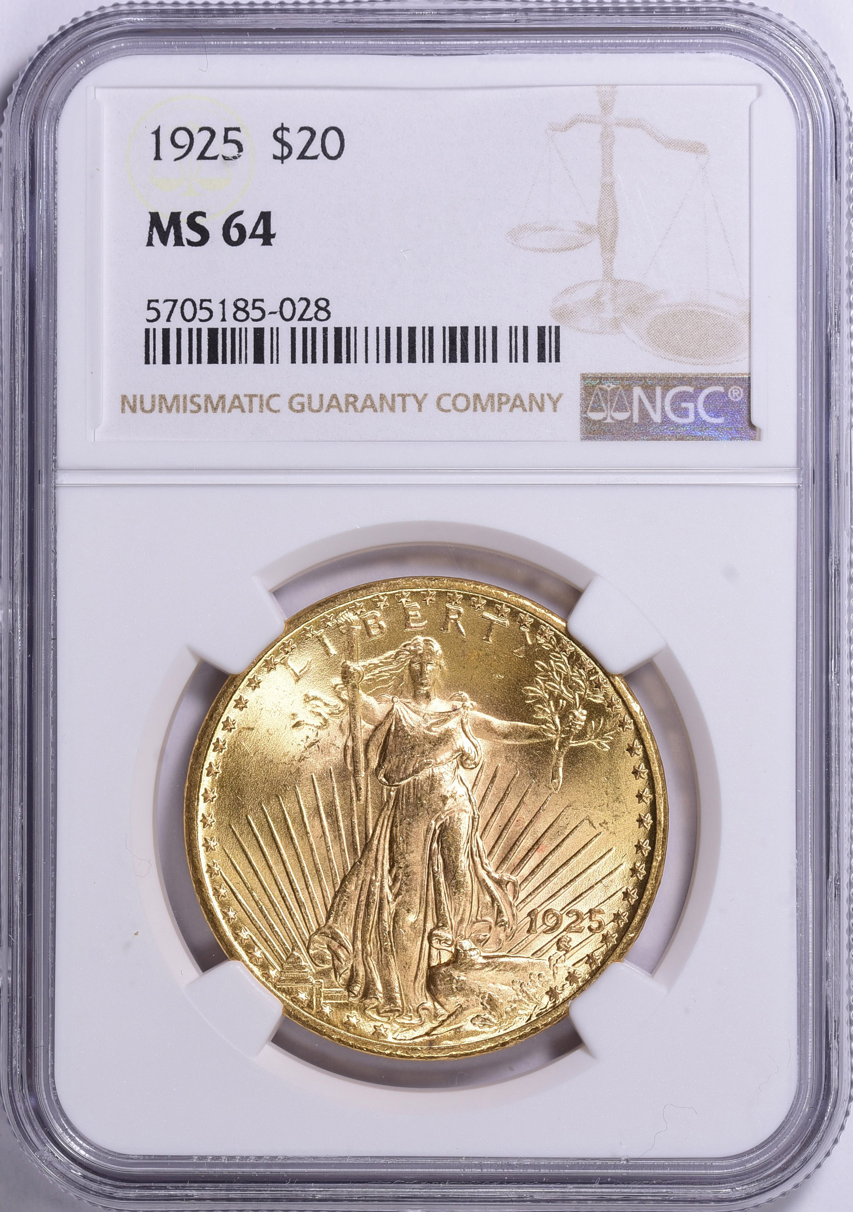 1925 Saint-Gaudens Gold Double Eagle NGC MS-64 (Item 1776856) | GreatCollections Coin Auctions