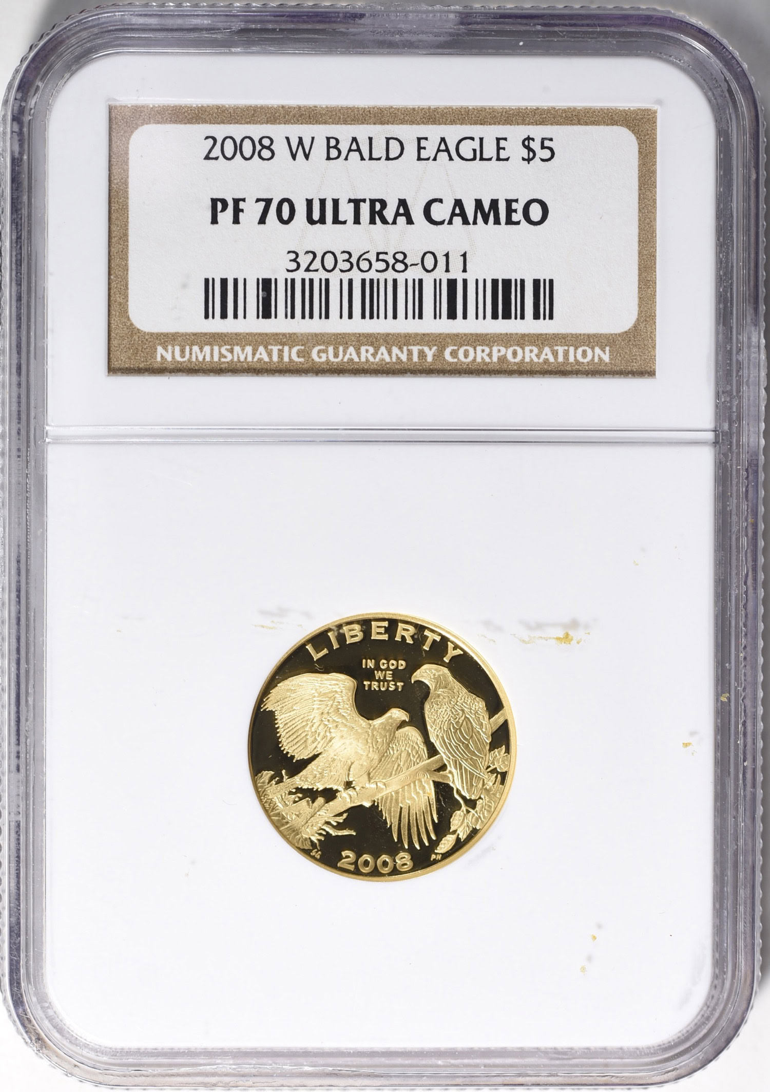 2008-W Bald Eagle Gold $5 NGC Proof-70 UC (Item 1776863 ...