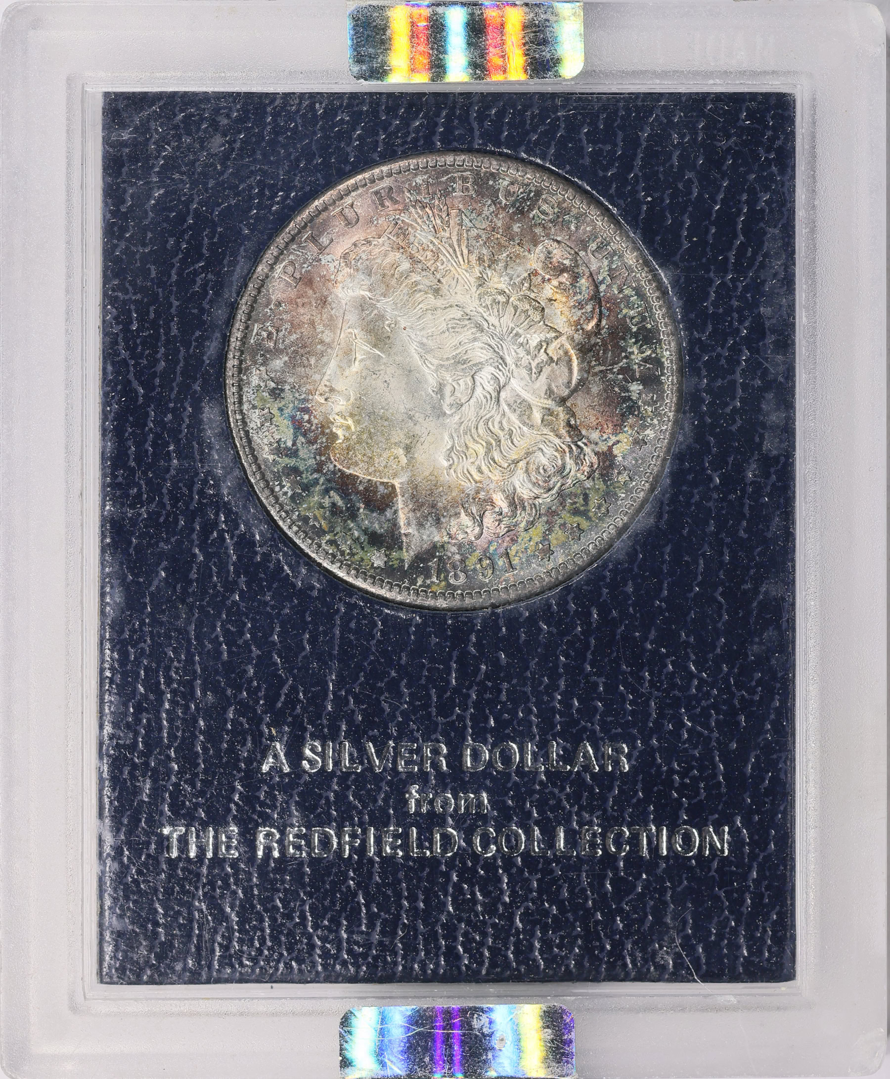 1891-S Morgan Silver Dollar NGC MS-64 (Toned) (Redfield Collection) (Paramount Black Holder ...