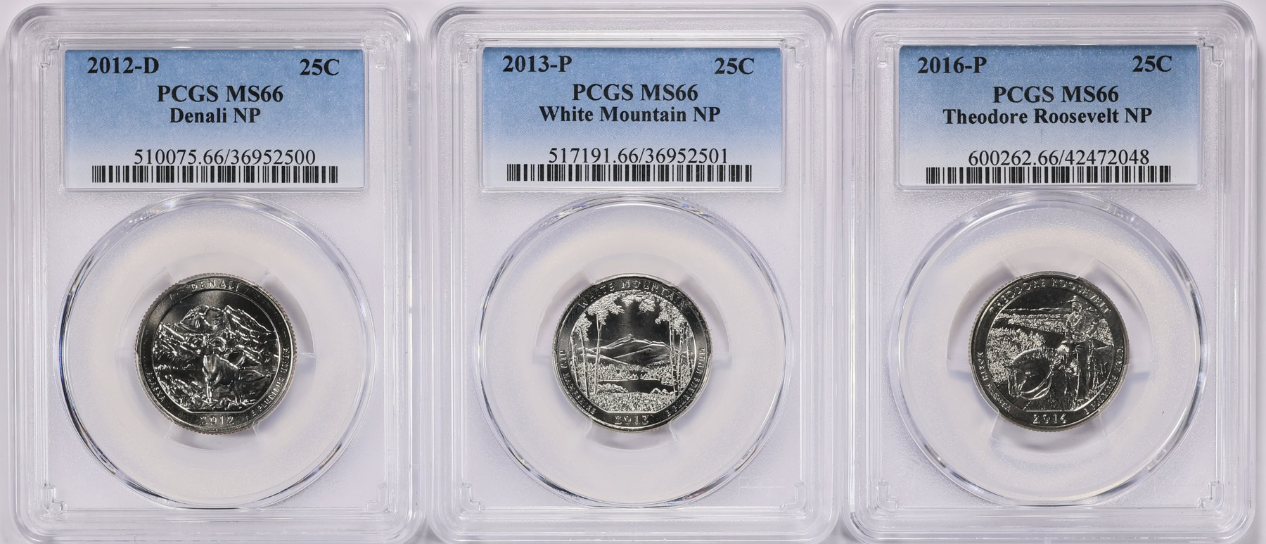 2012-D, 2013-P and 2016-P America the Beautiful Quarter Denali NP ...