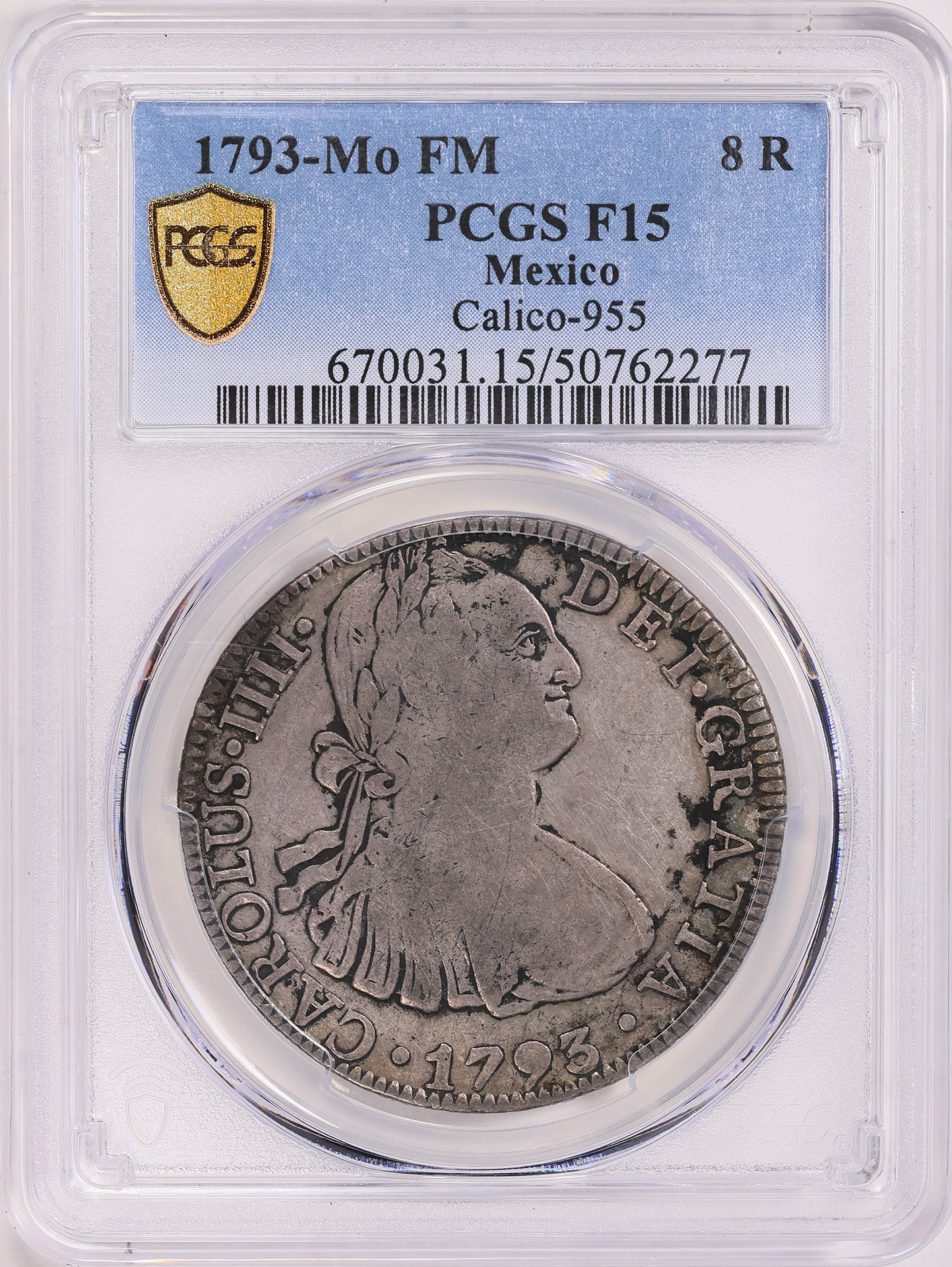 Mexico 1793-Mo FM Silver 8 Reales KM-109 PCGS F-15 (Item 1776928 ...