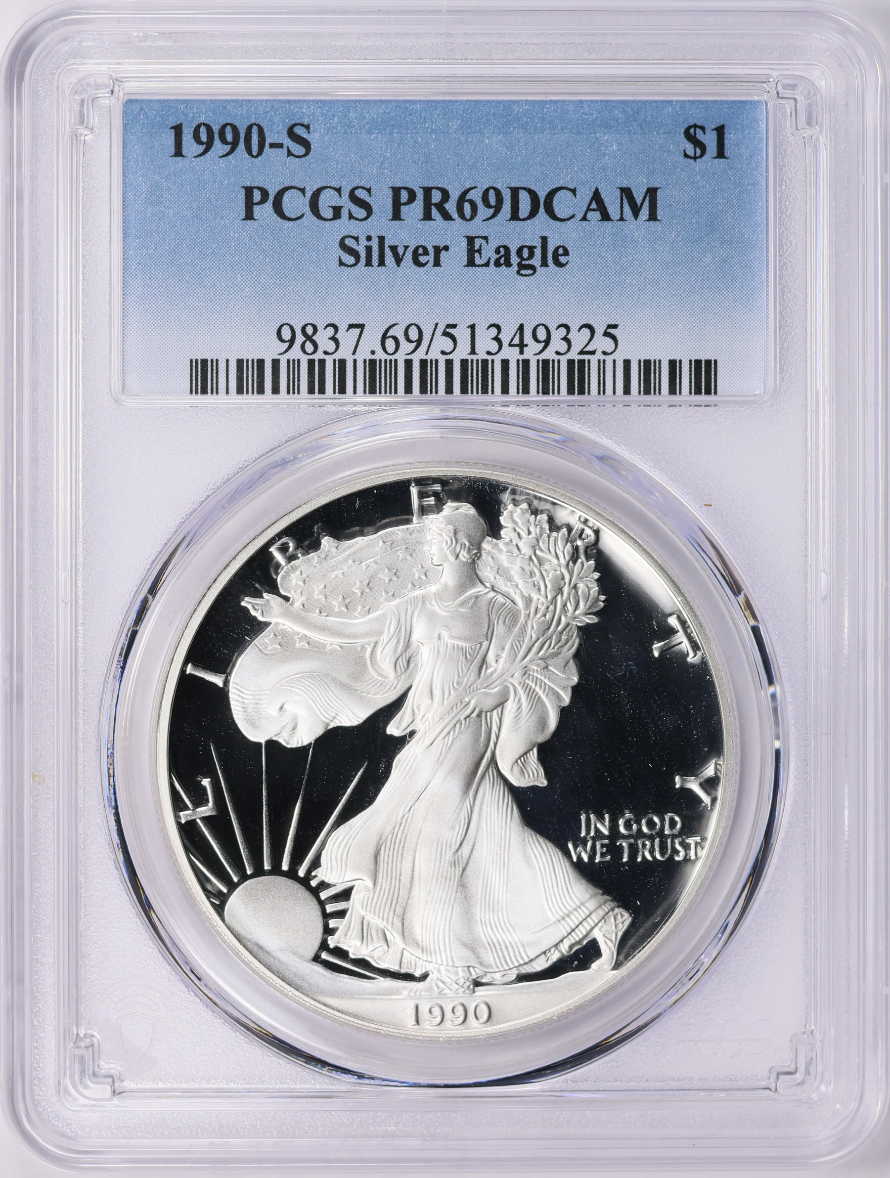 1990-S $1 Silver Eagle PCGS Proof-69 DCAM (Item 1776943 ...