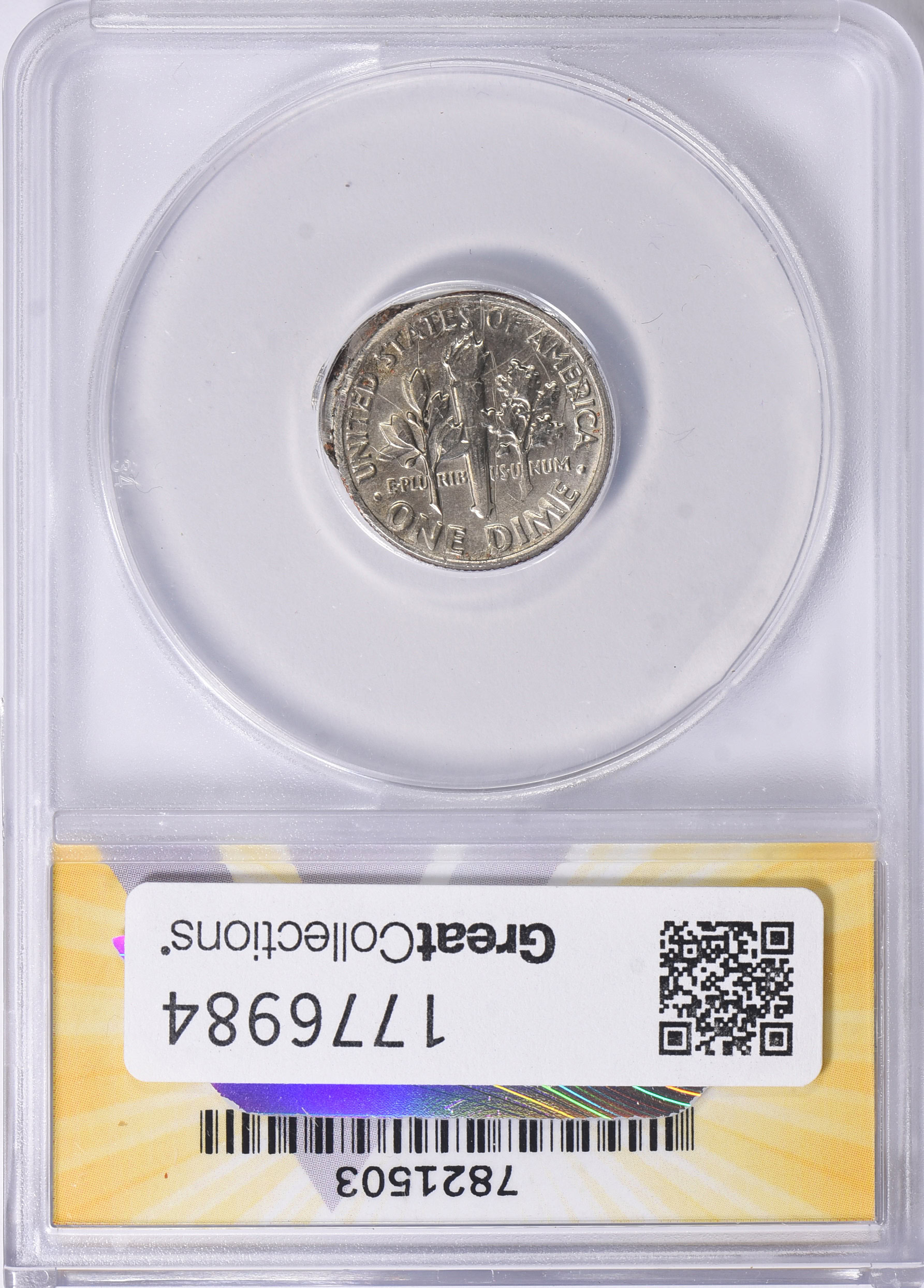 Mint Error 1980-P Roosevelt Dime Late Stage Brockage ANACS MS-60 ...