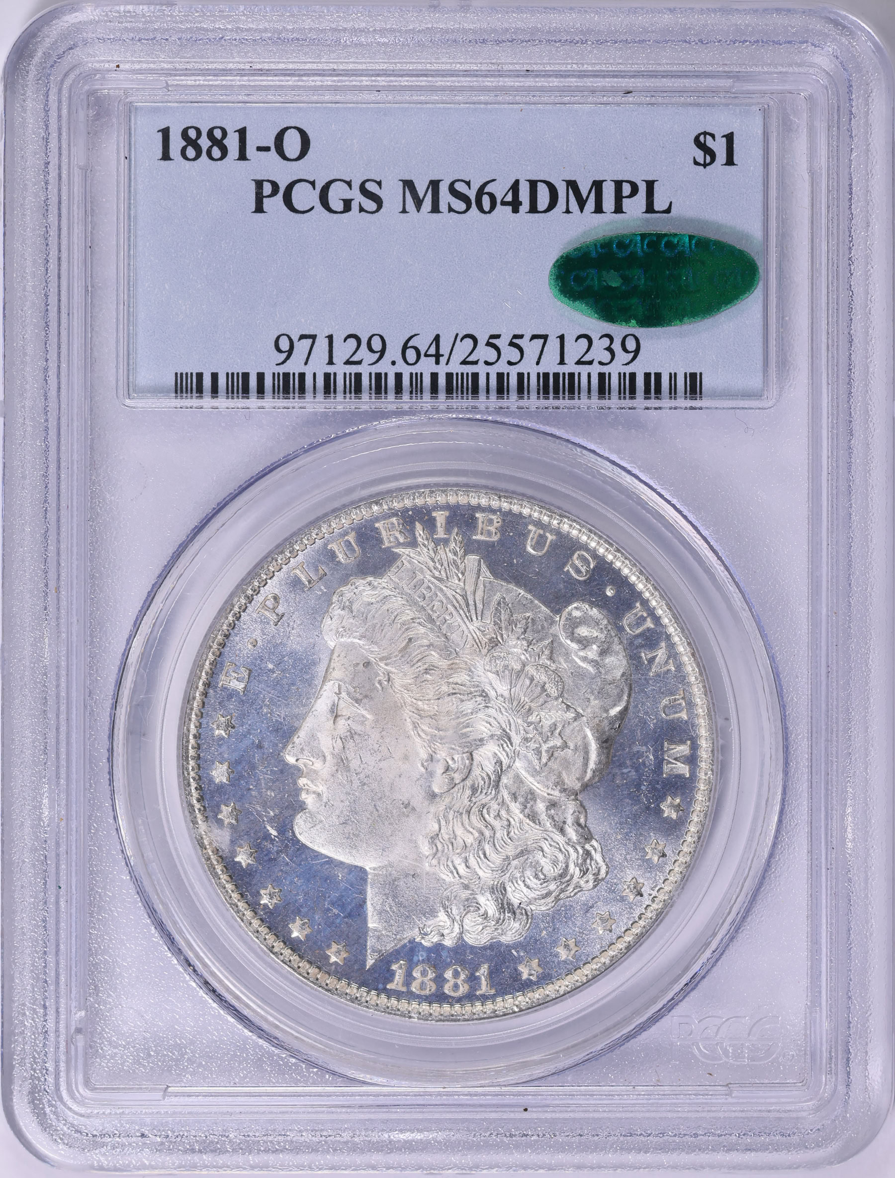 1881-O Morgan Silver Dollar PCGS MS-64 DMPL (CAC Green) (Item 1777052) | GreatCollections Coin ...