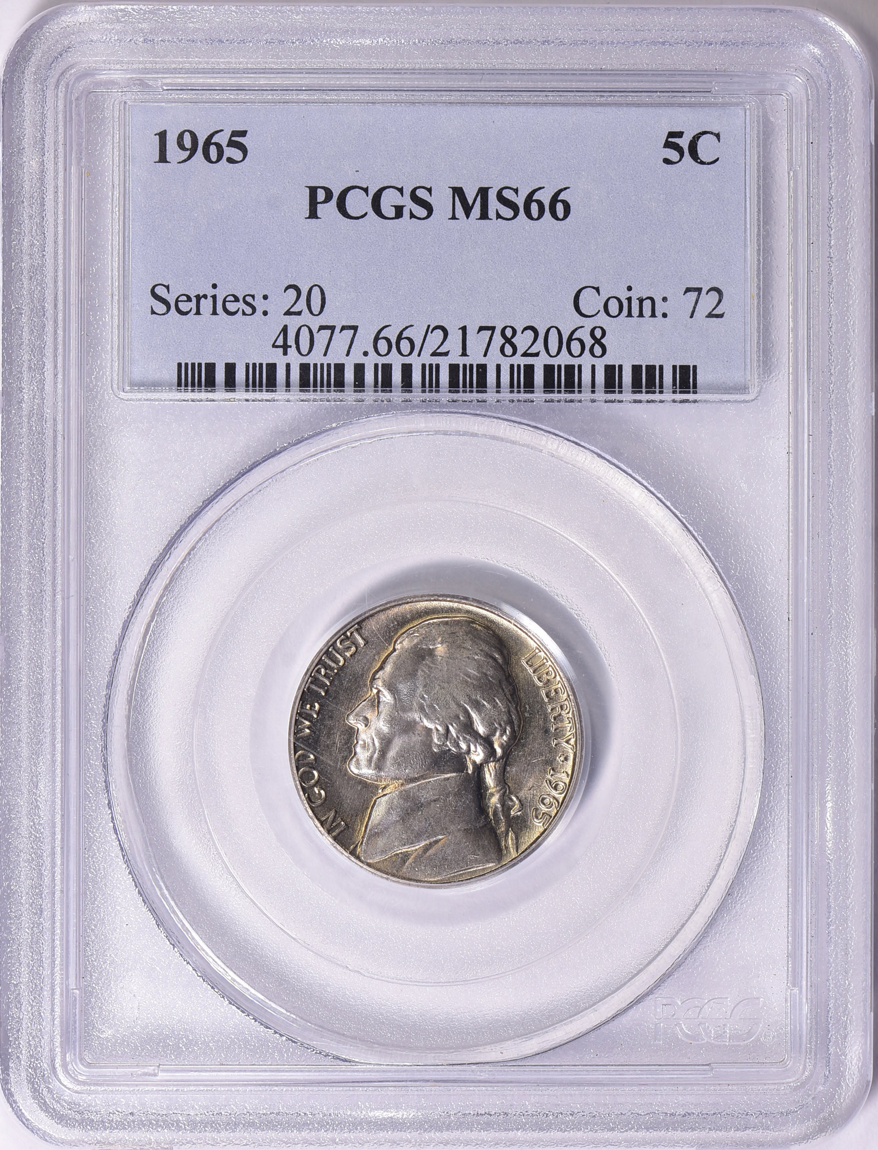 1965 Jefferson Nickel PCGS MS-66 (Item 1777124) | GreatCollections Coin ...