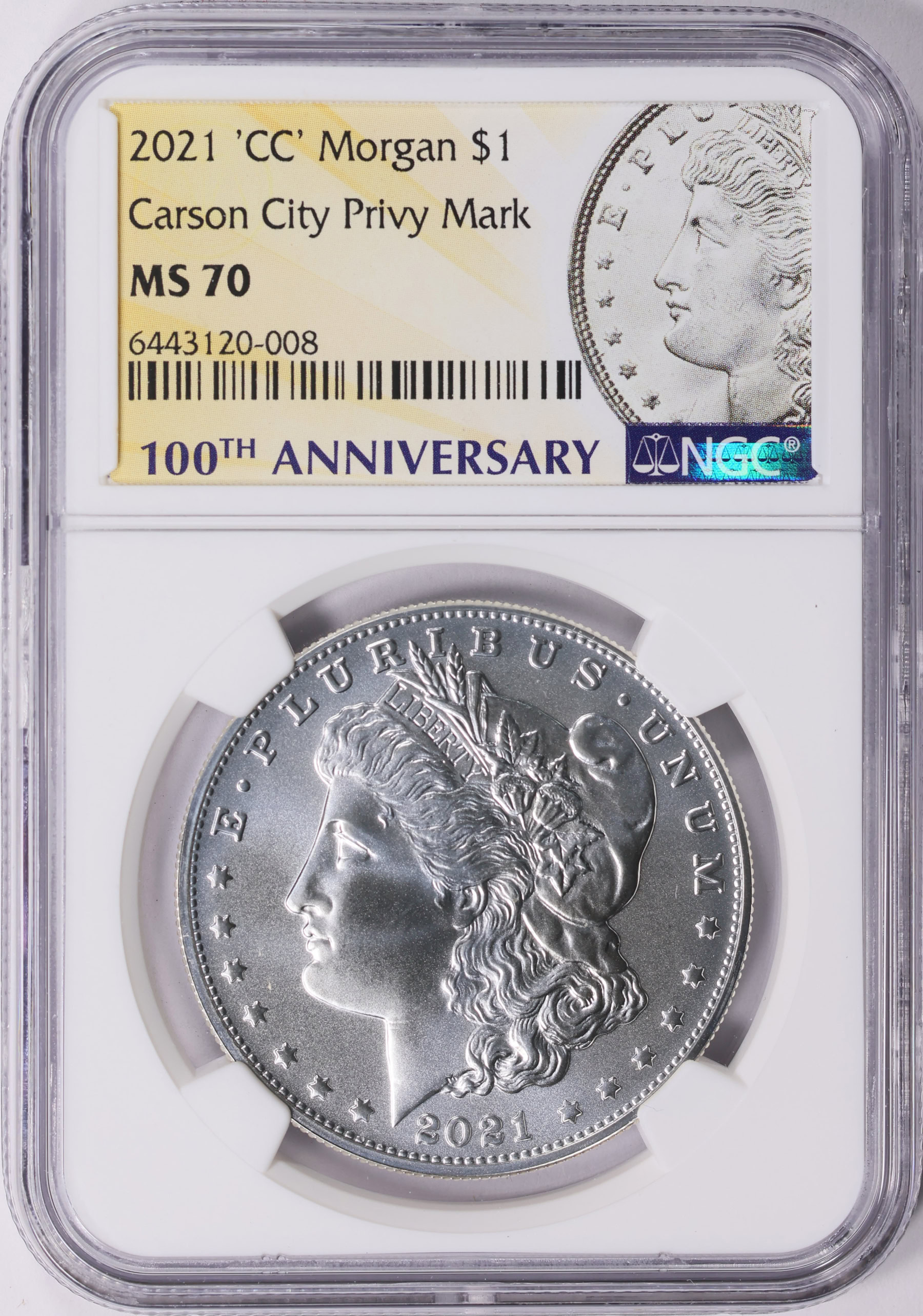 2021-CC Morgan Silver Dollar CC Privy 100th Anniversary NGC MS-70 (Item ...