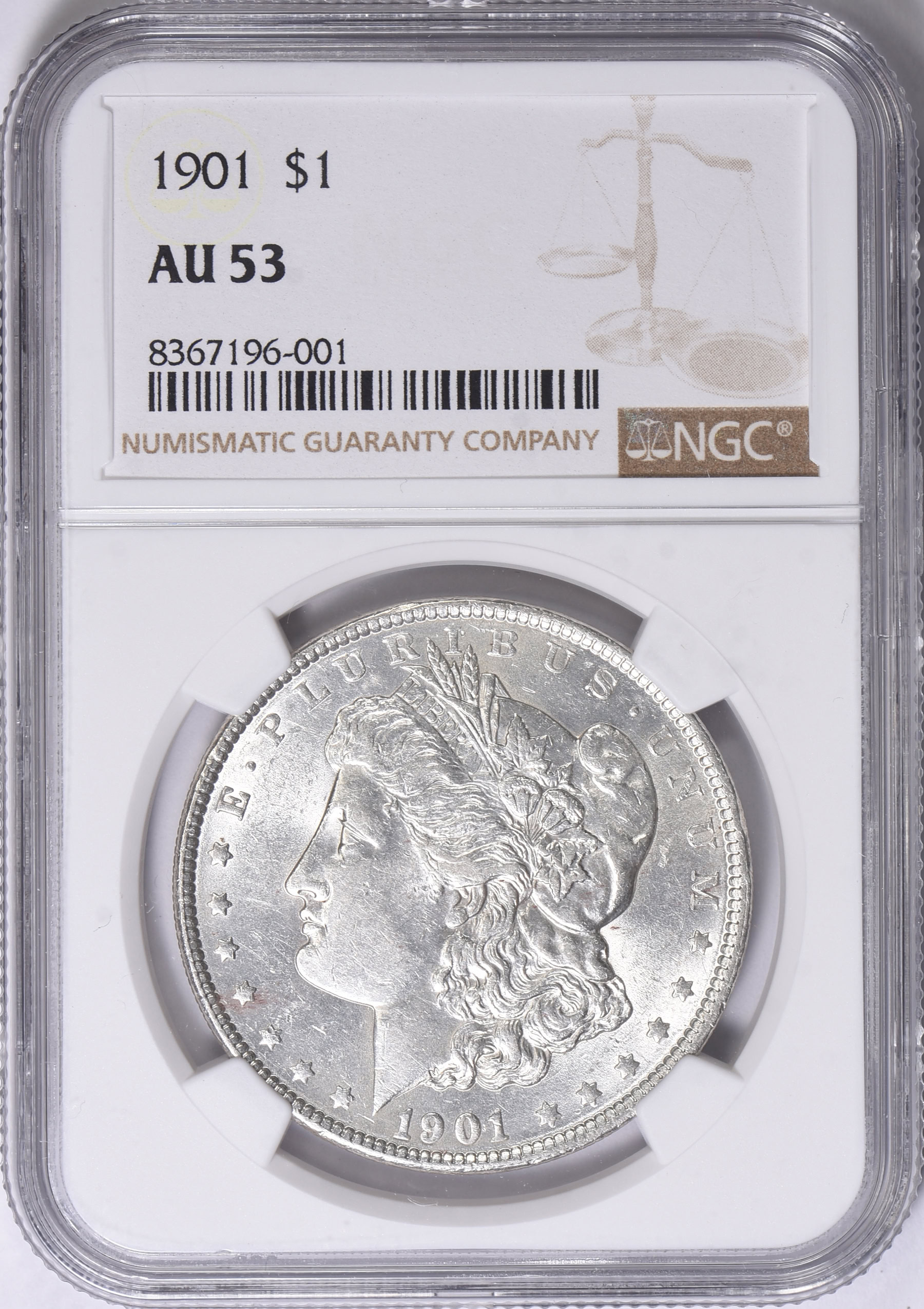 1901 Morgan Silver Dollar NGC AU-53 (Item 1777150) | GreatCollections Coin Auctions