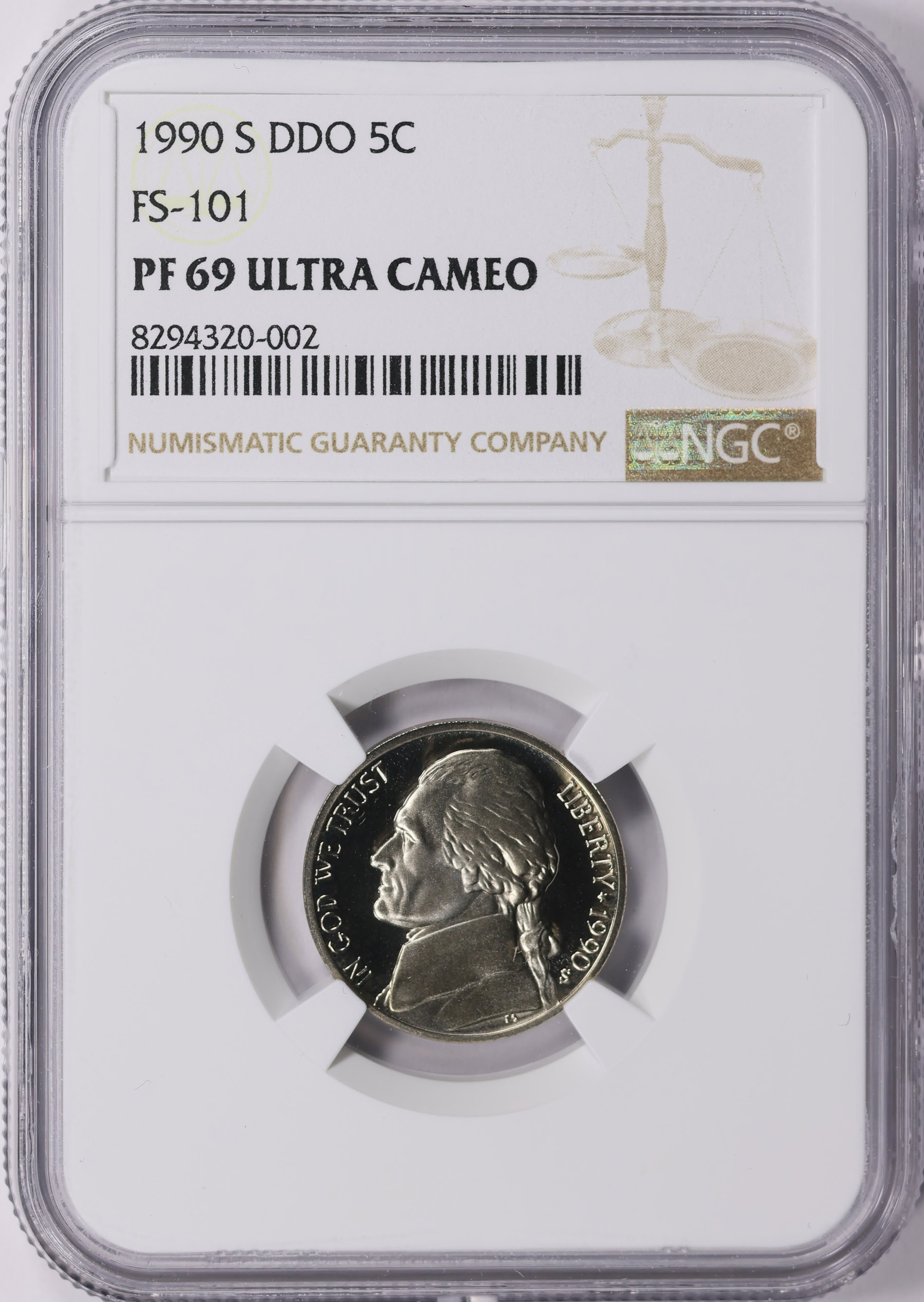 1990-S Jefferson Nickel Doubled Die Obverse FS-101 NGC Proof-69 UC ...
