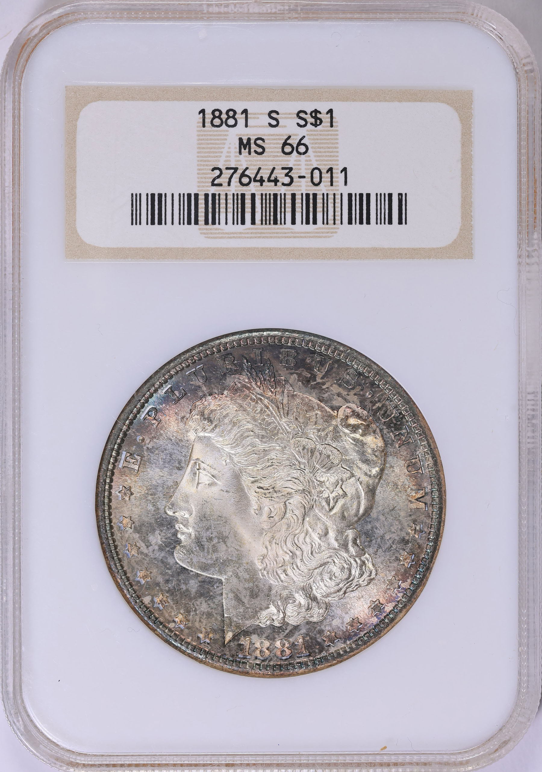 1881-S Morgan Silver Dollar NGC MS-66 OH (Toned) (Item 1777269) | GreatCollections Coin Auctions
