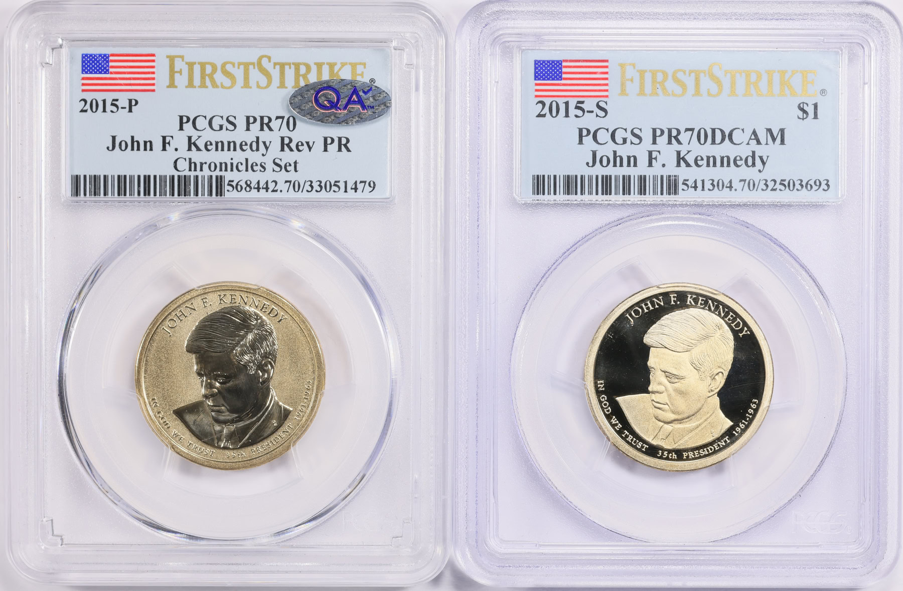 2015 Presidential Dollar John F. Kennedy with Reverse Proof First ...