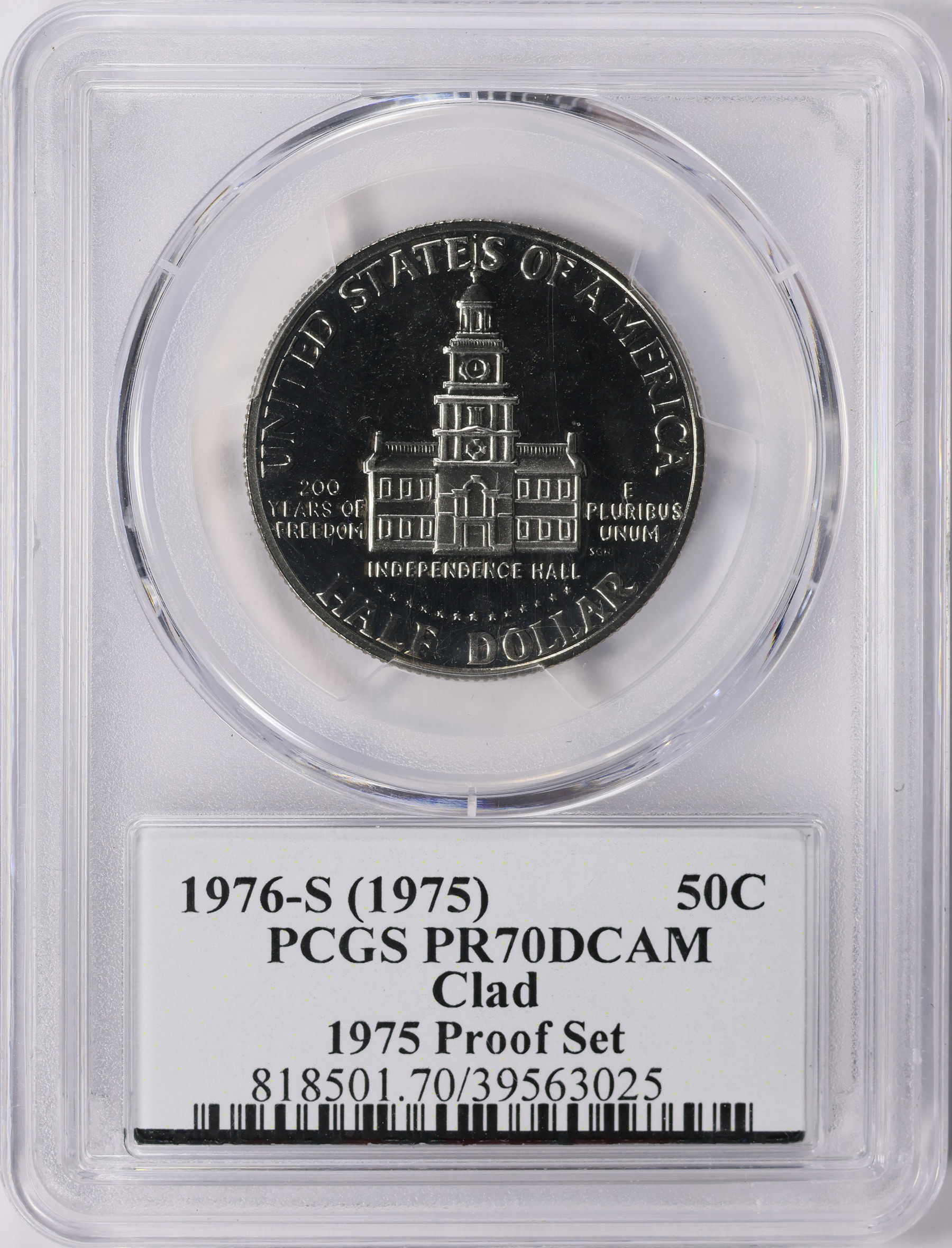 1976-S (1975) Kennedy Half Dollar Clad (From the 1975 Proof Set) PCGS ...