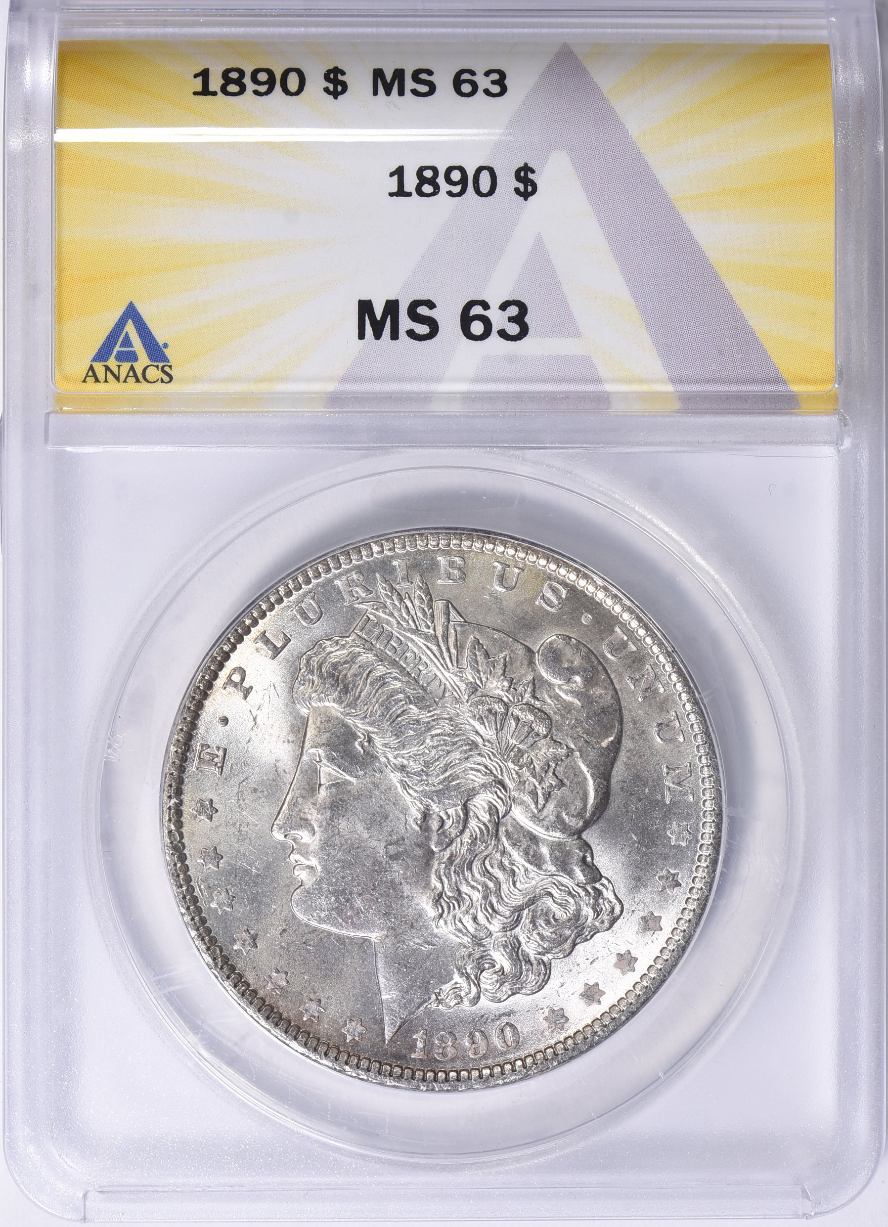 1890 Morgan Silver Dollar ANACS MS-63 (Item 1777414) | GreatCollections Coin Auctions