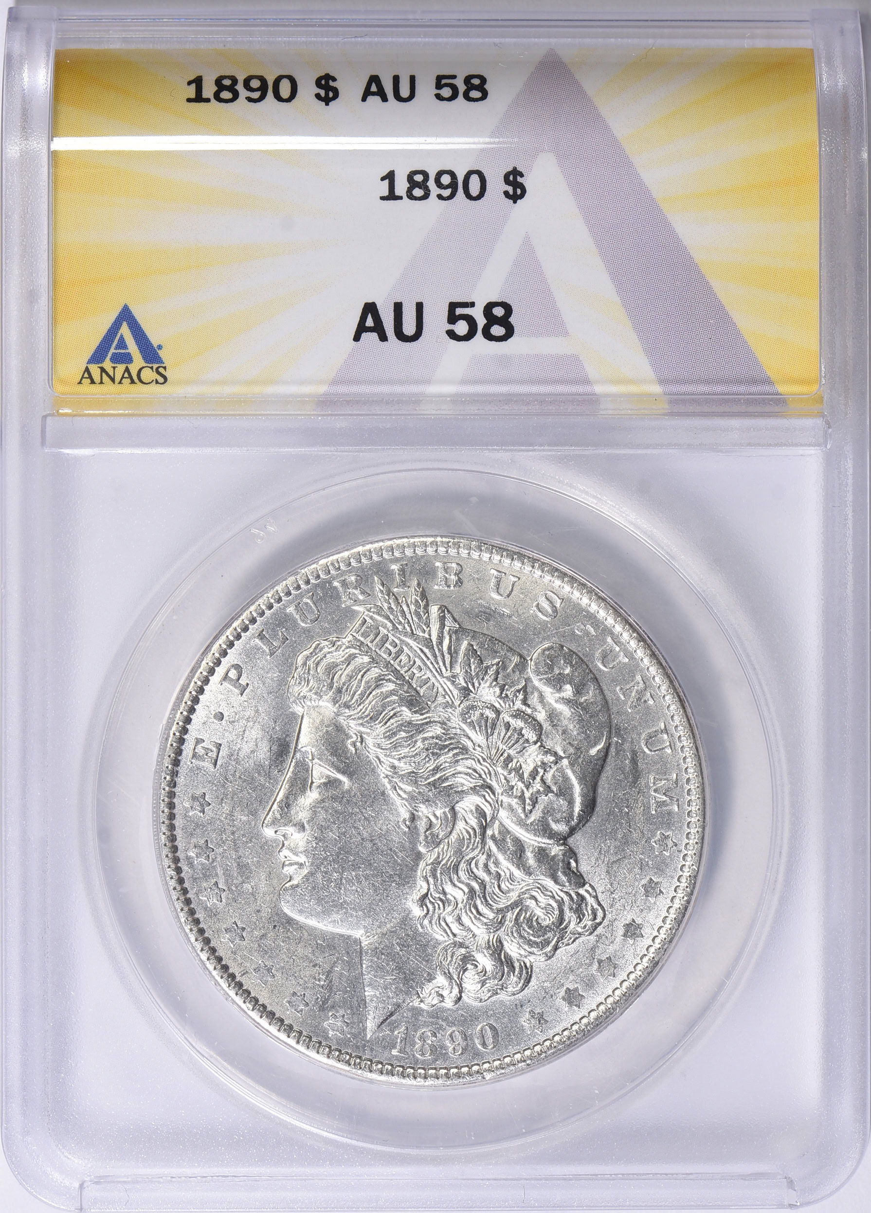 1890 Morgan Silver Dollar ANACS AU-58 (Item 1777415) | GreatCollections Coin Auctions
