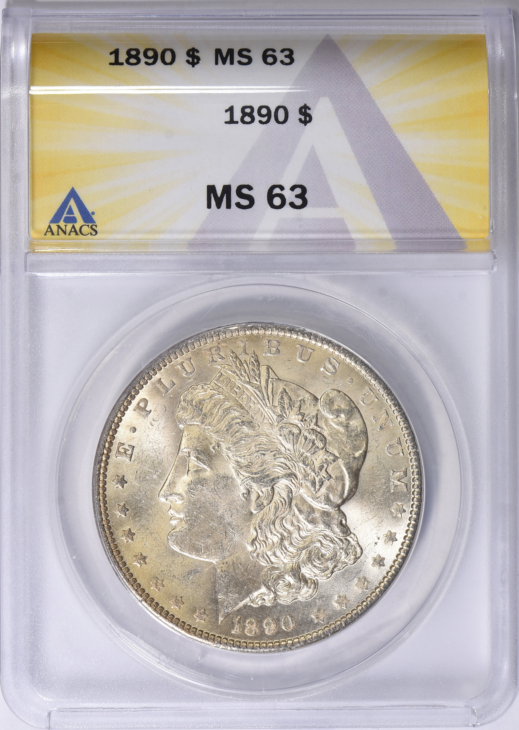 1890 Morgan Silver Dollar ANACS MS-63 (Item 1777416) | GreatCollections Coin Auctions
