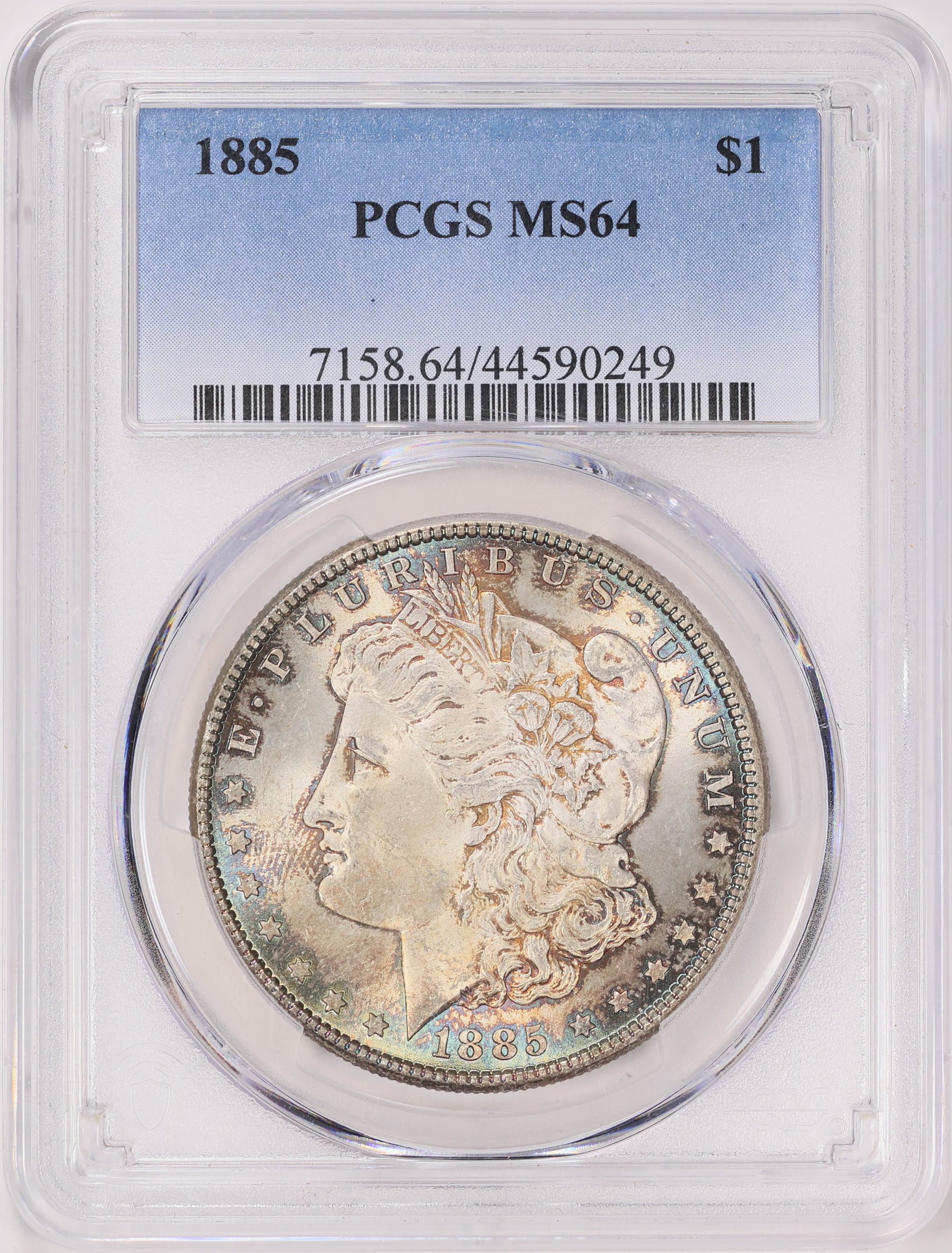 1885 Morgan Silver Dollar PCGS MS-64 (Toned) (Item 1777488) | GreatCollections Coin Auctions