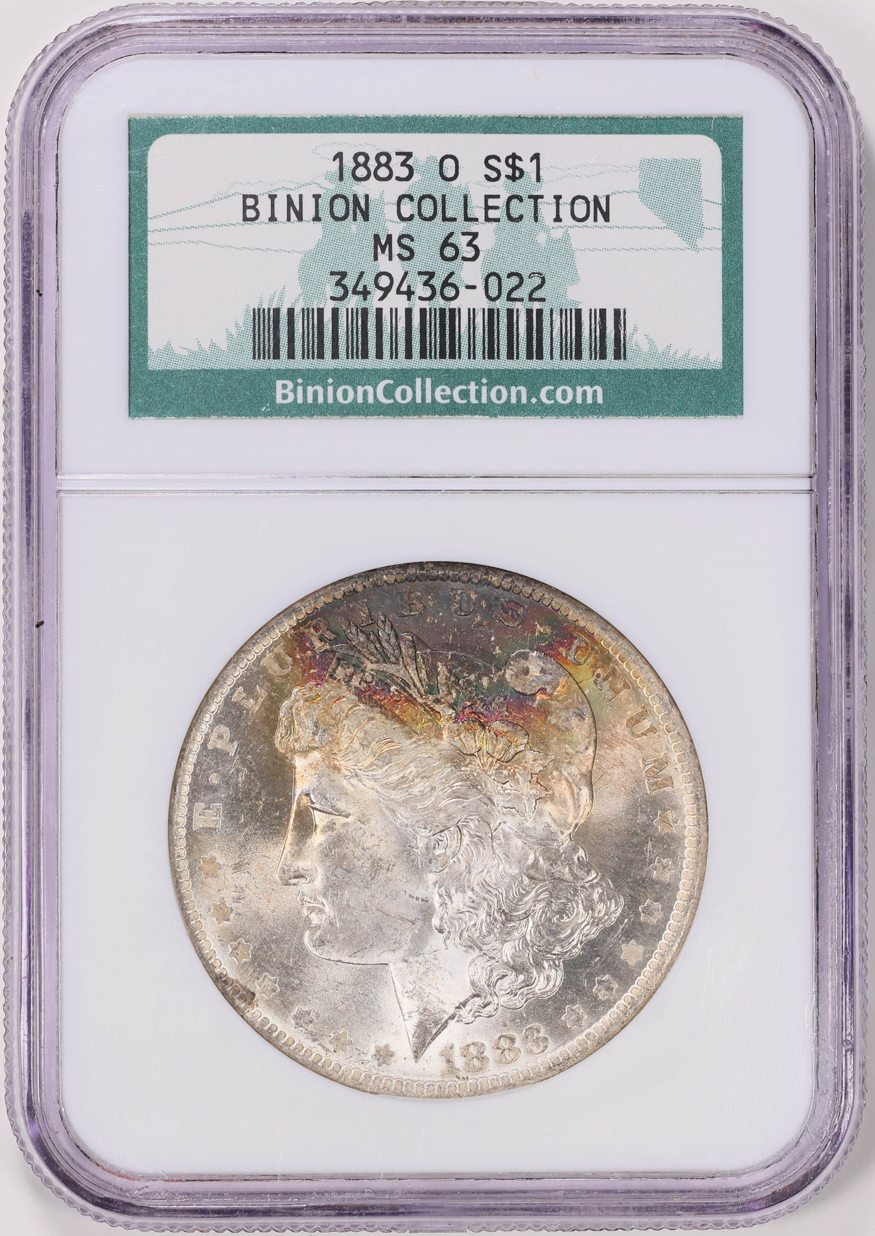 1883-O Morgan Silver Dollar NGC MS-63 (Toned) (Binion Collection) (Item 1777494 ...