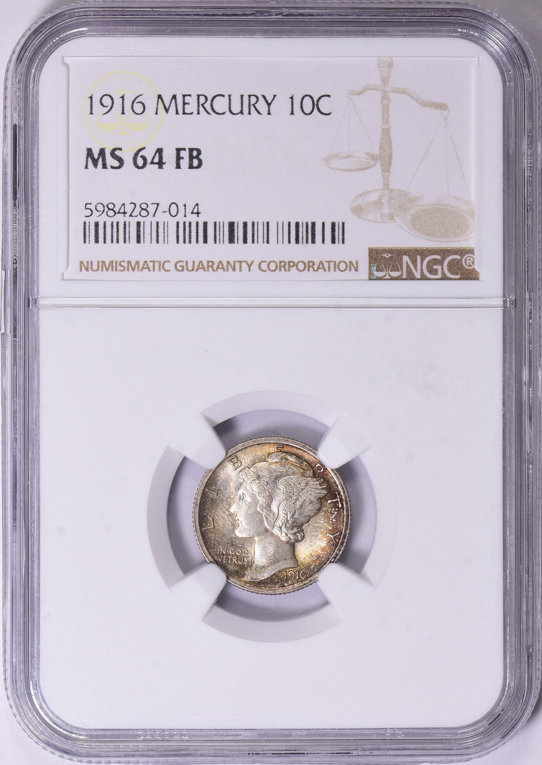 1916 Mercury Dime NGC MS-64 FB (Item 1777550) | GreatCollections Coin Auctions