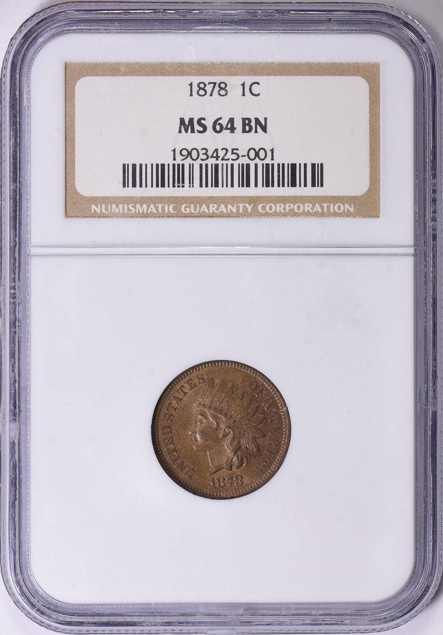 1878 Indian Cent NGC MS-64 BN (Item 1777588) | GreatCollections Coin Auctions