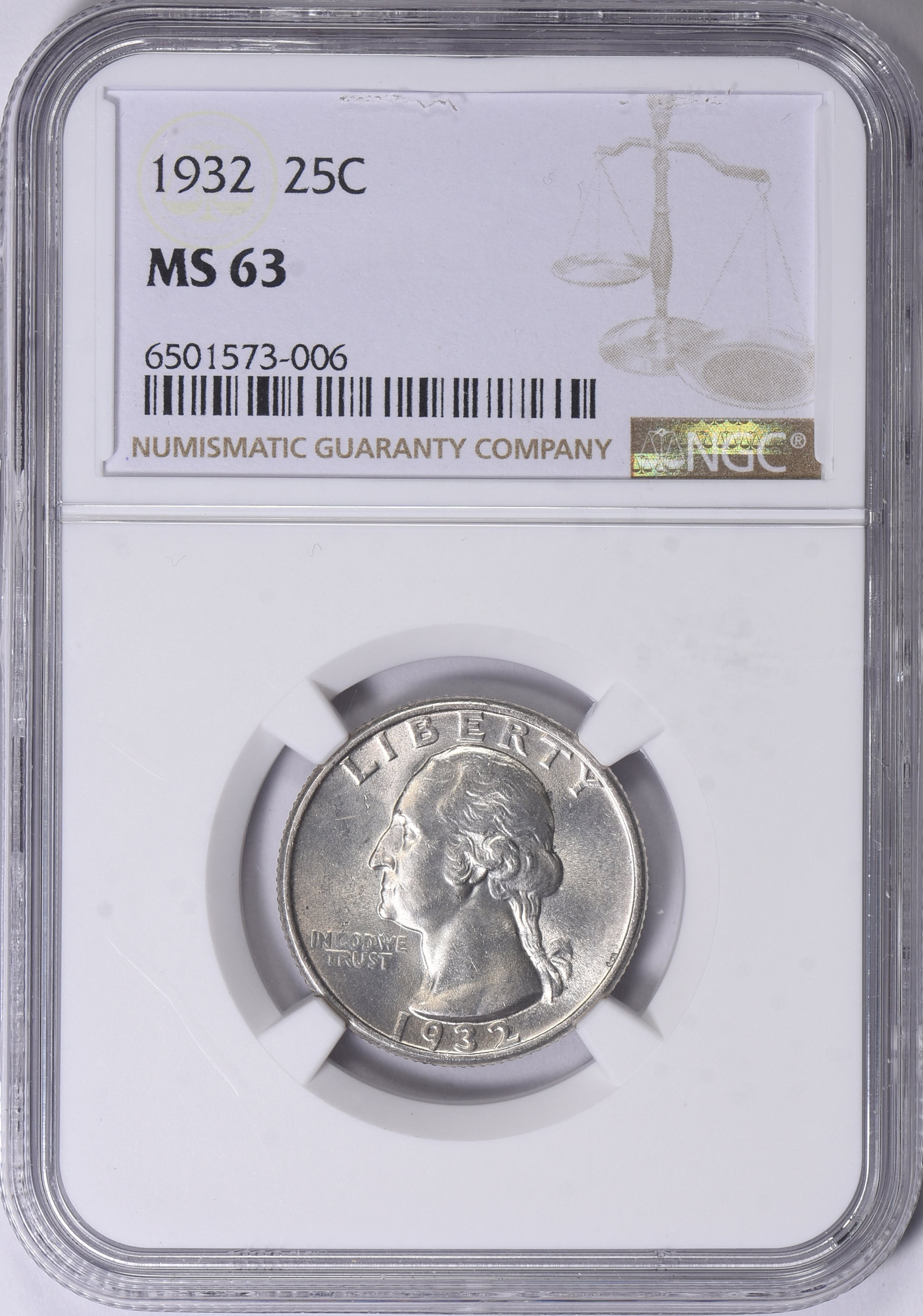 1932 Washington Quarter NGC MS-63 (Item 1777612) | GreatCollections Coin Auctions
