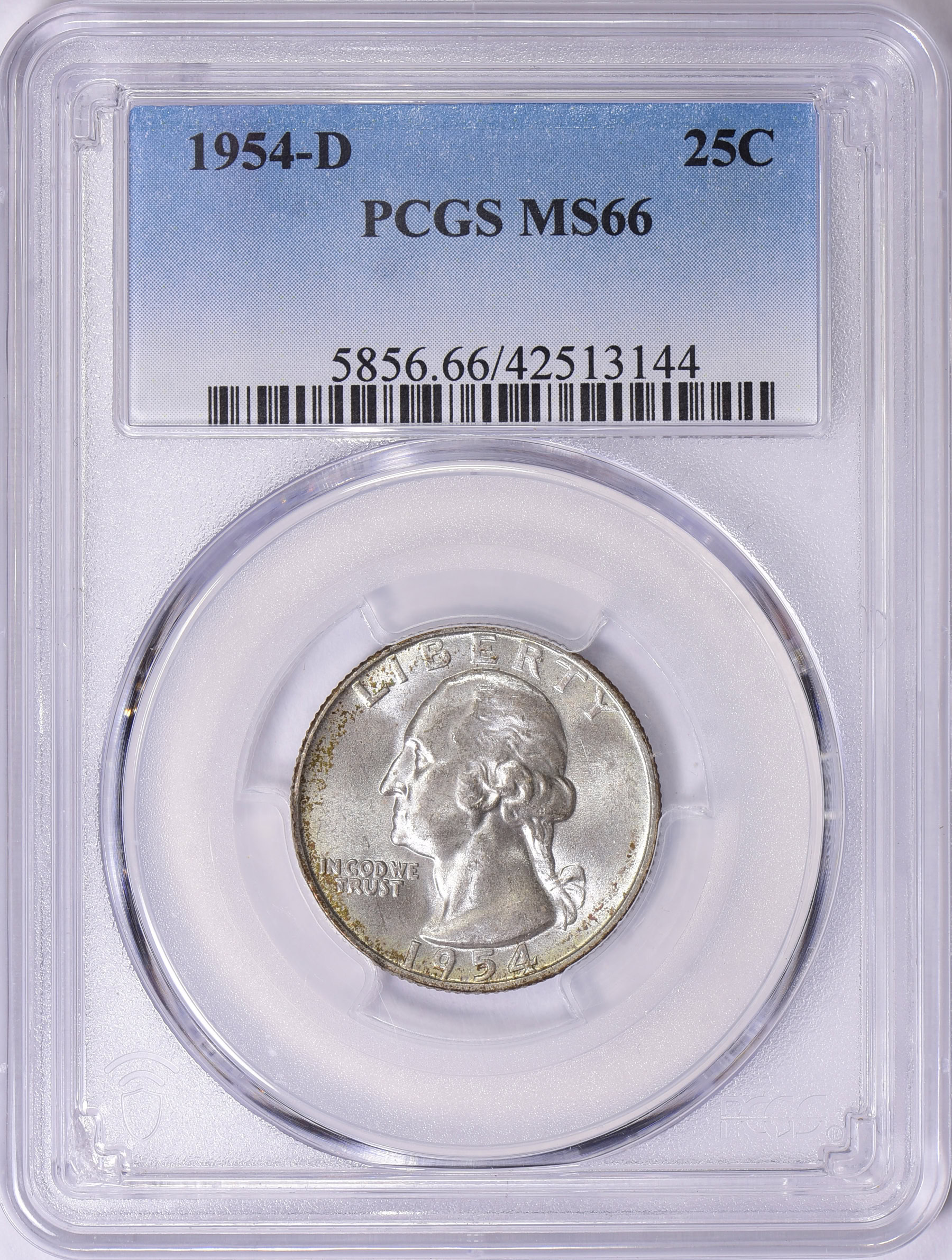 1954-D Washington Quarter PCGS MS-66 (Toned) (Item 1777629) | GreatCollections Coin Auctions