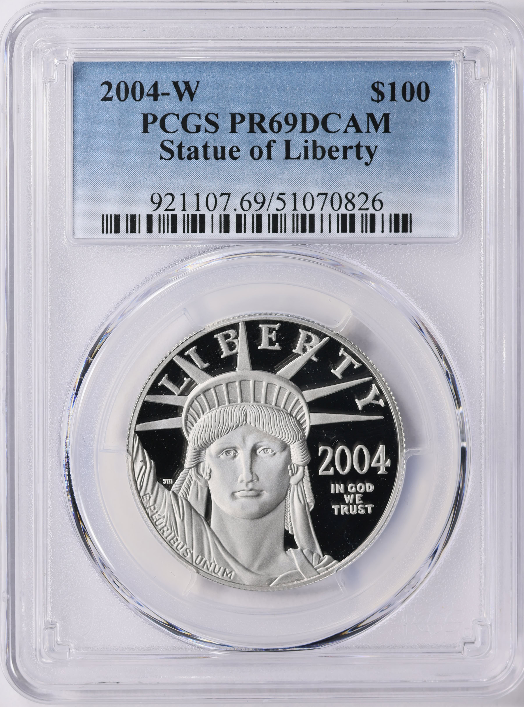 2004-W $100 One-Ounce Platinum American Eagle PCGS Proof-69 DCAM | PCGS ...