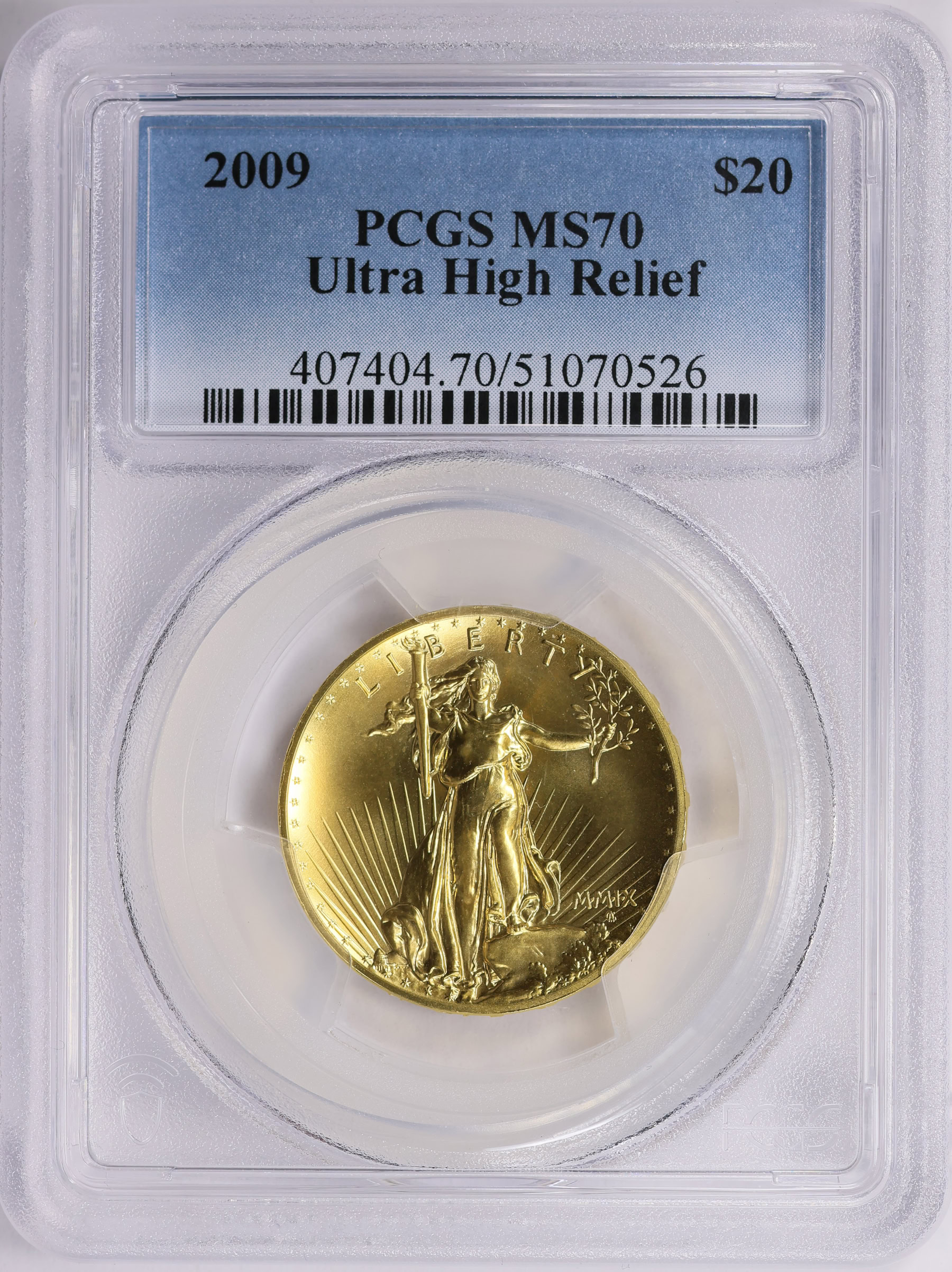 2009 MMIX Ultra High Relief $20 Gold PCGS MS-70 (Item 1777651 ...