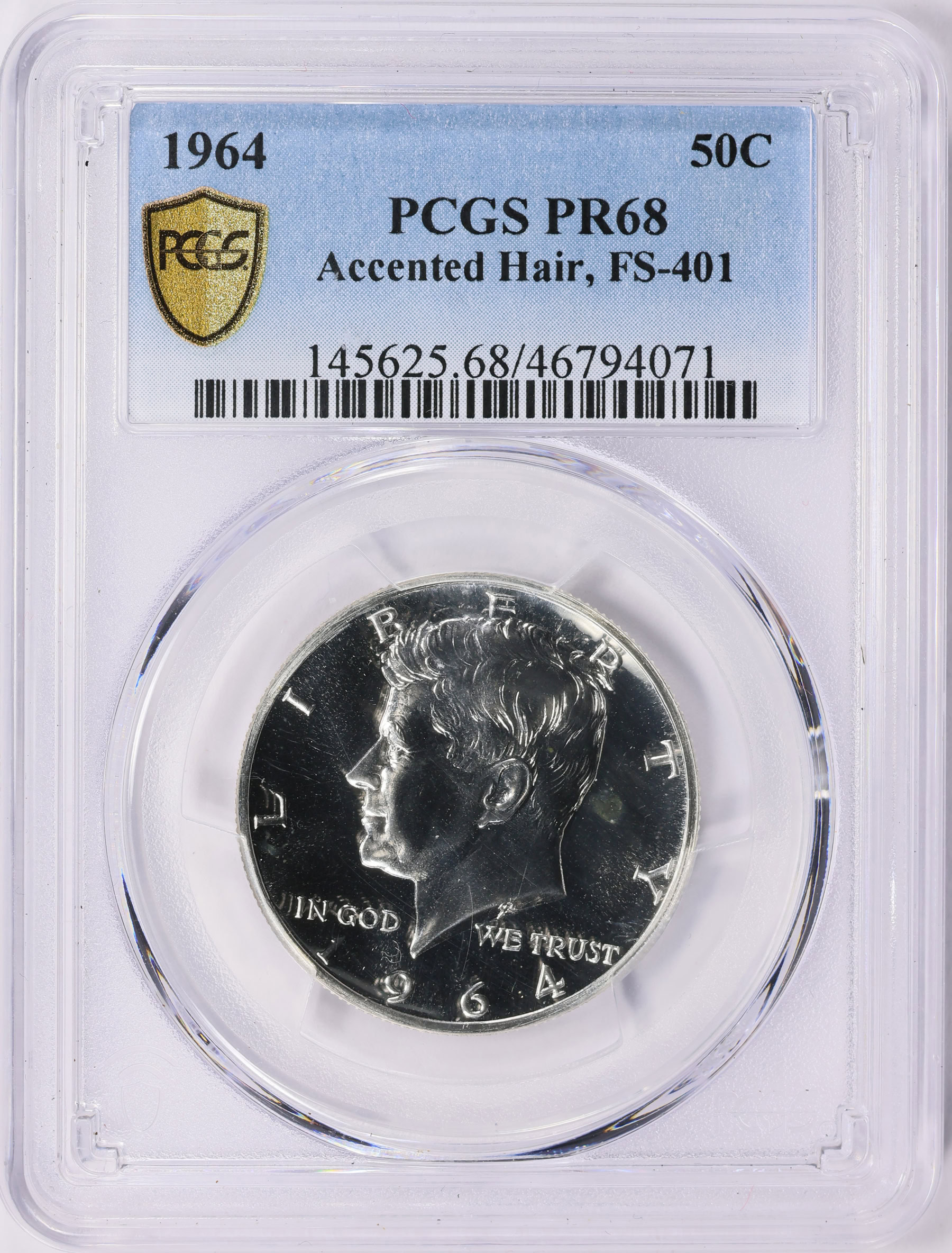1964 Kennedy Half Dollar Accented Hair FS-401 PCGS Proof-68 (Item ...