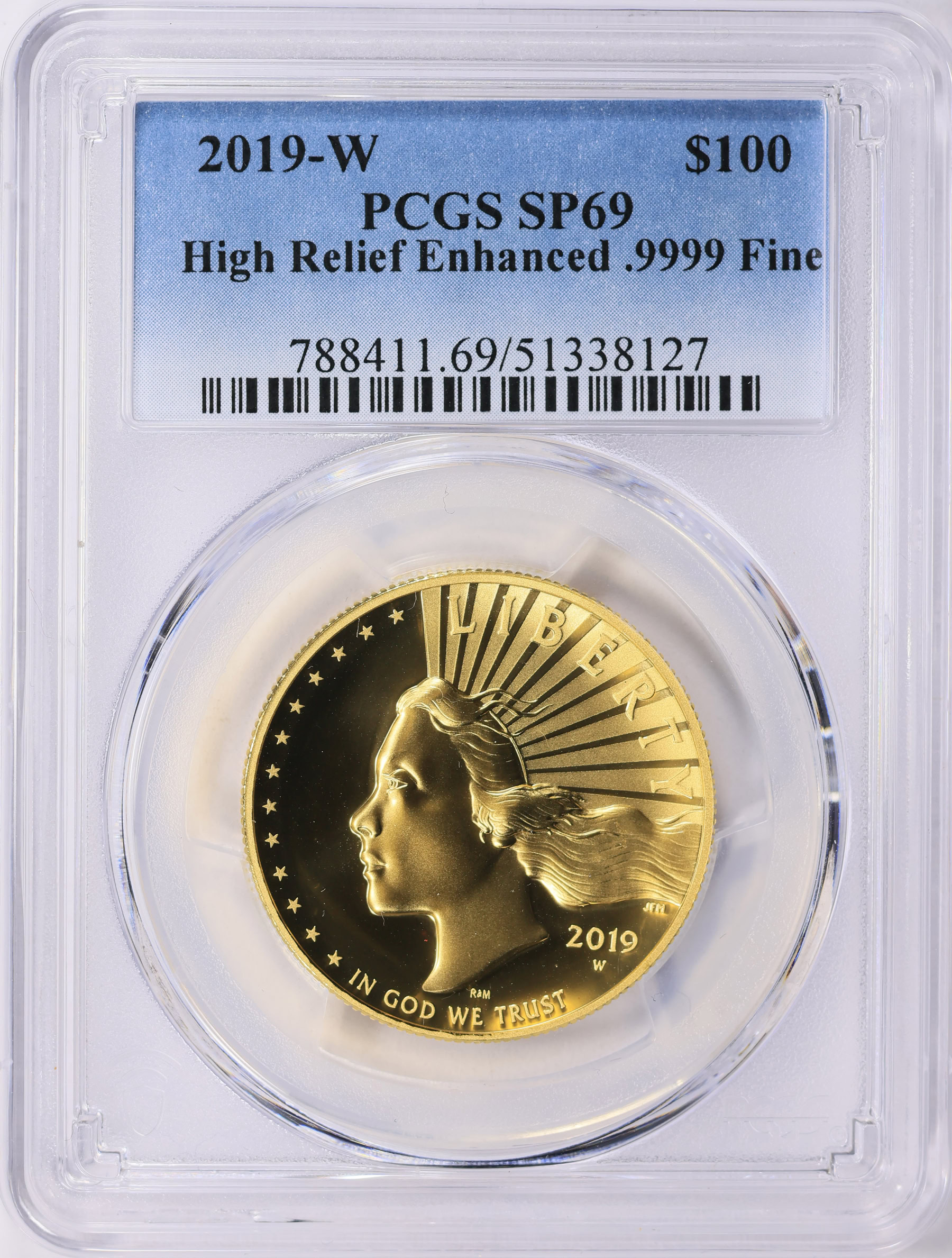 2019-W Gold $100 American Liberty High Relief Enhanced PCGS SP-69 (Item ...