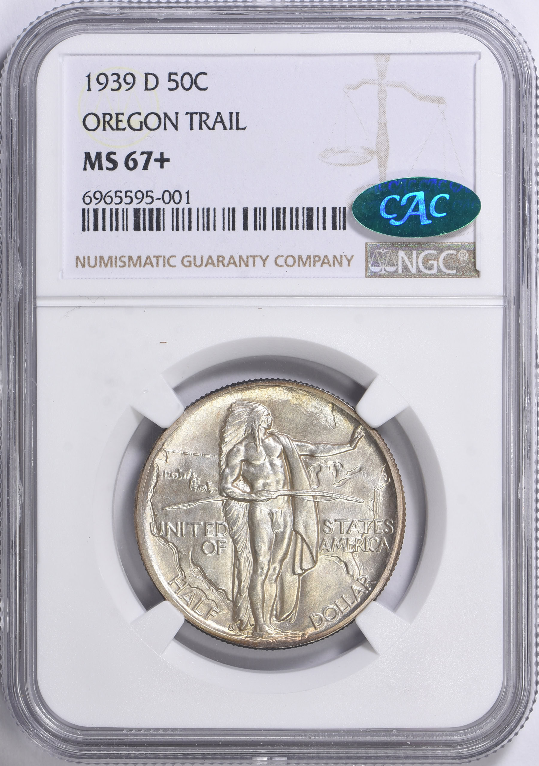 1939-D Oregon Trail Memorial Half Dollar NGC MS-67+ (CAC Green) (Item 1777752 ...