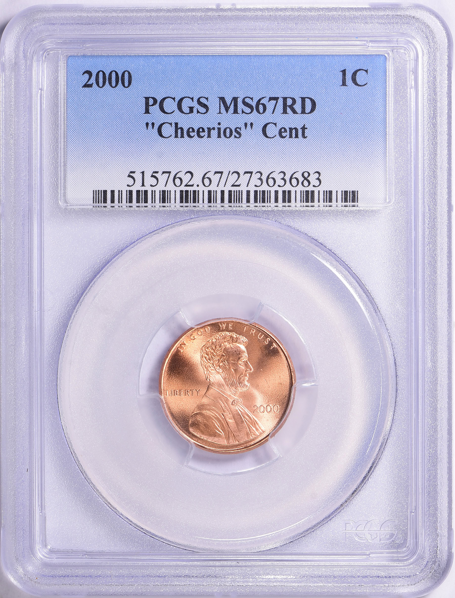 2000 Lincoln Cent "Cheerios" PCGS MS-67 RD (Item 1777769 ...