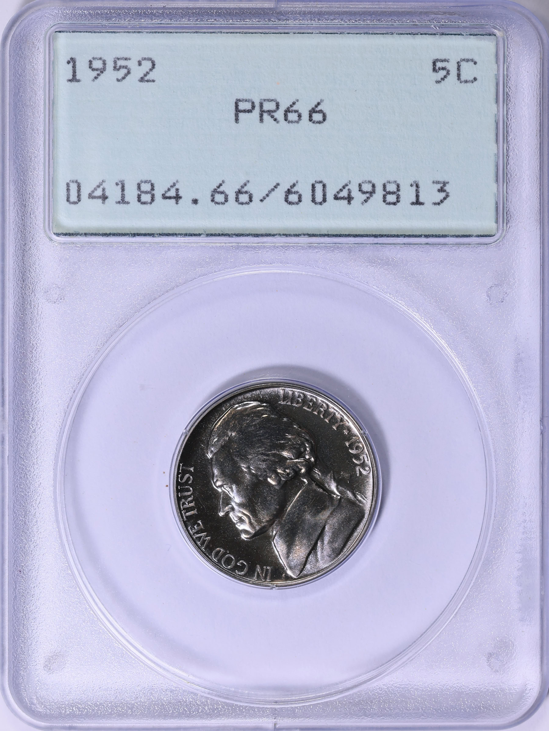 1952 Jefferson Nickel PCGS Proof-66 OGH (1st Gen) (Toned) (Item 1777825) | GreatCollections Coin ...