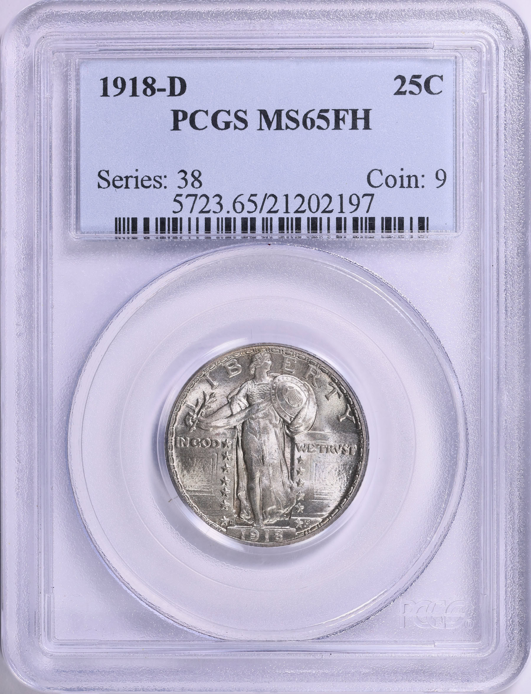1918-D Standing Liberty Quarter PCGS MS-65 FH (Item 1777897 ...