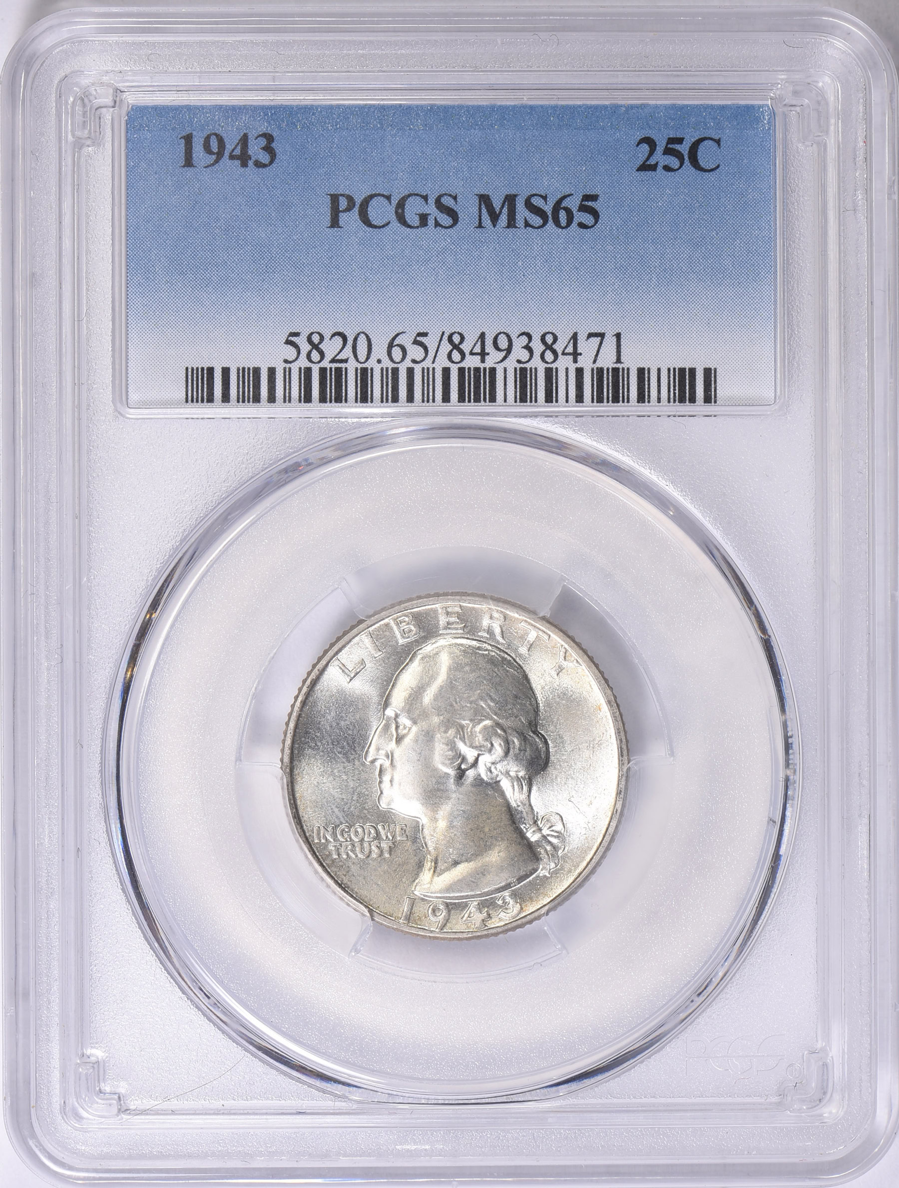 1943 Washington Quarter PCGS MS-65 (Item 1777899) | GreatCollections Coin Auctions
