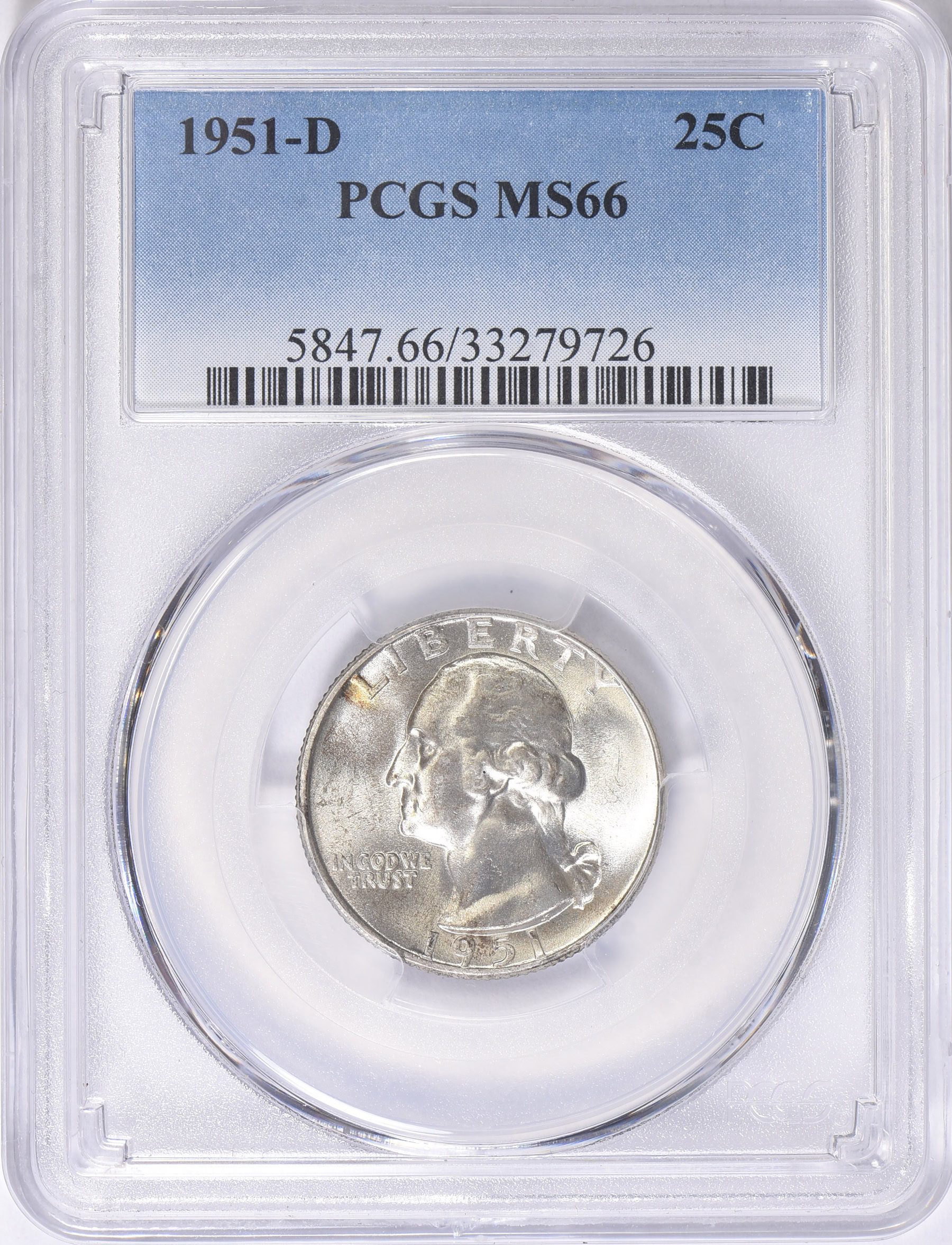 1951-D Washington Quarter PCGS MS-66 (Item 1777920) | GreatCollections Coin Auctions