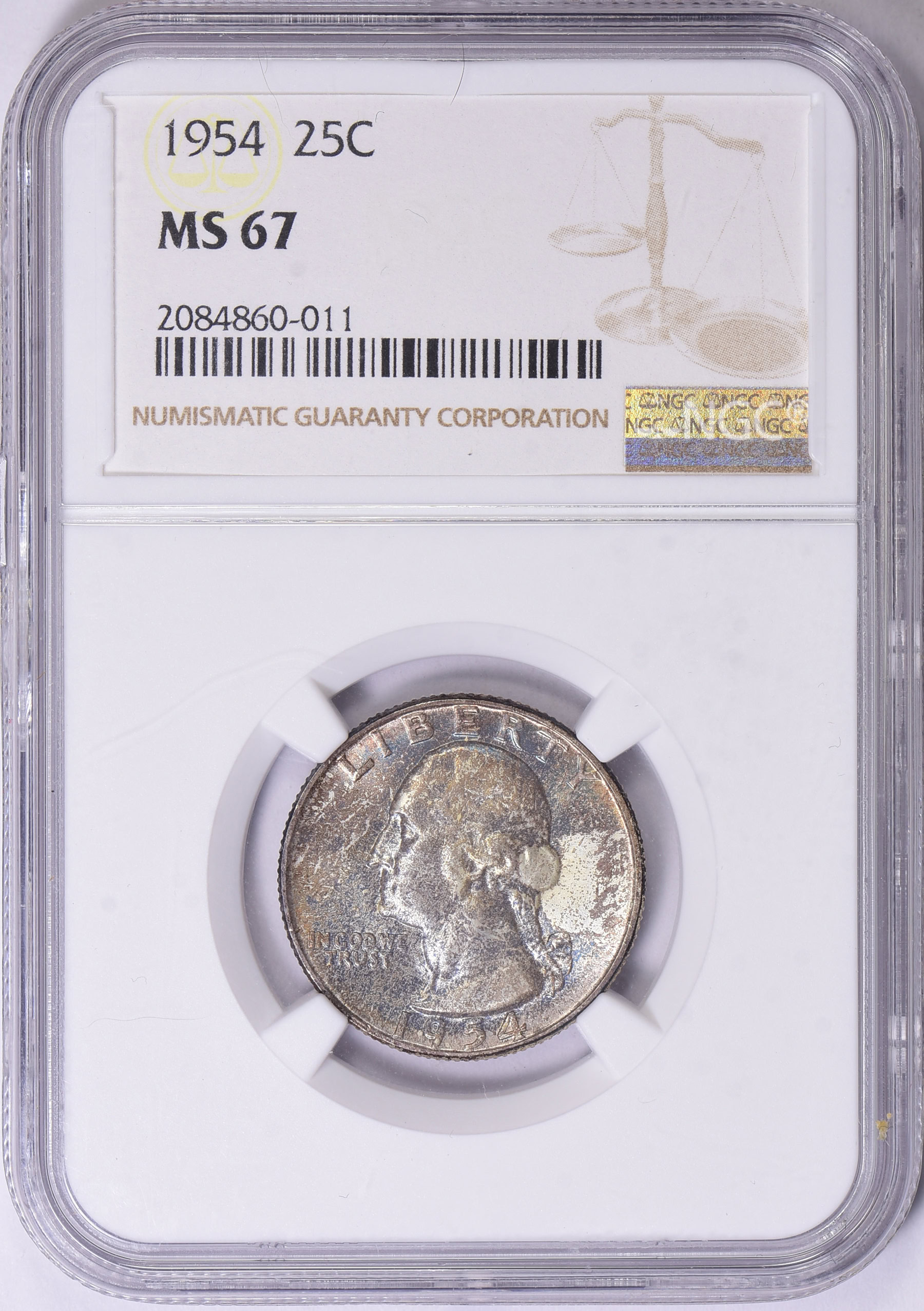 1954 Washington Quarter NGC MS-67 (Toned) (Item 1777940) | GreatCollections Coin Auctions